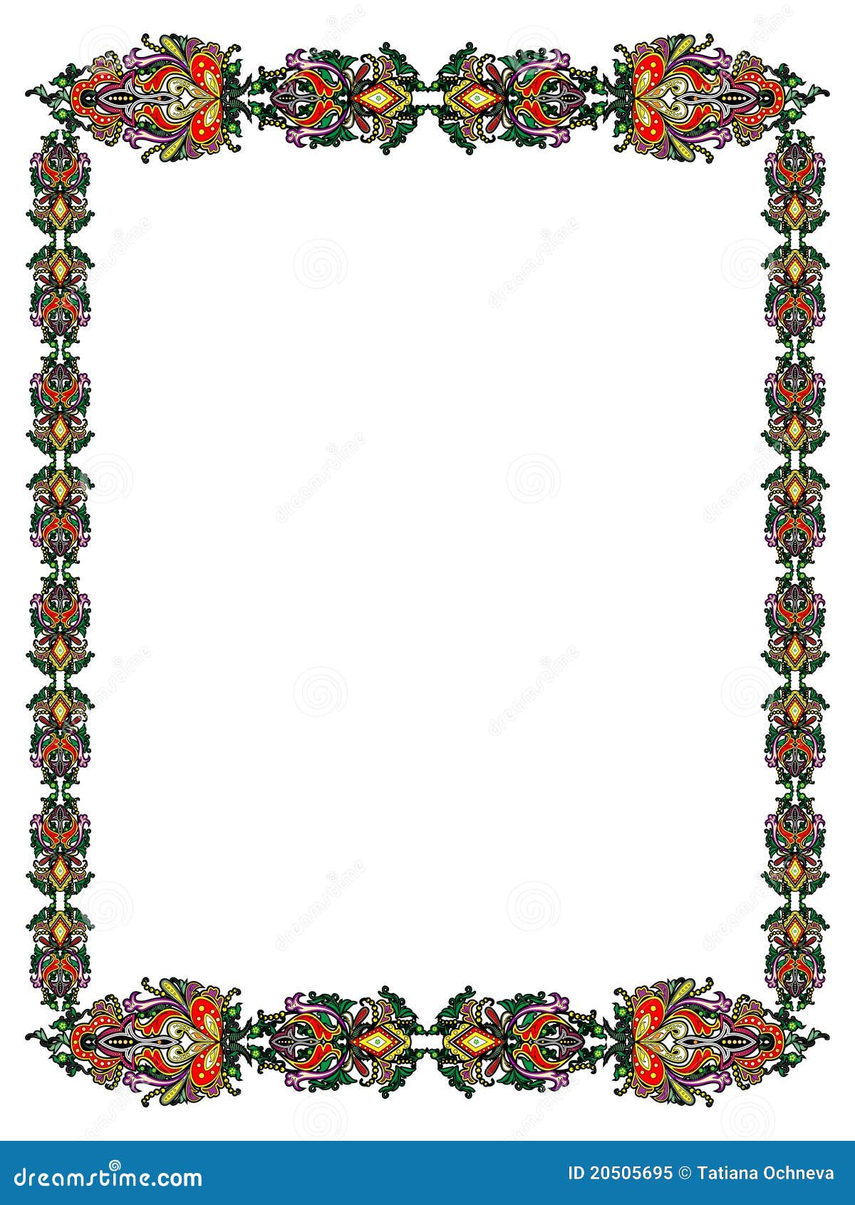 Frame in the Russian style stock vector. Illustration of floral - 20505695