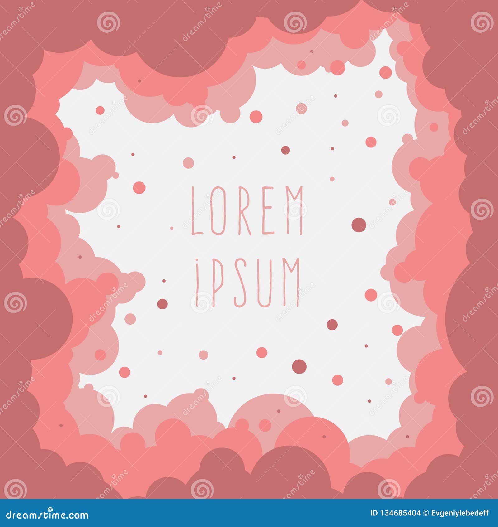 Frame with Sample Text. Abstract Pink Clouds Stock Illustration ...
