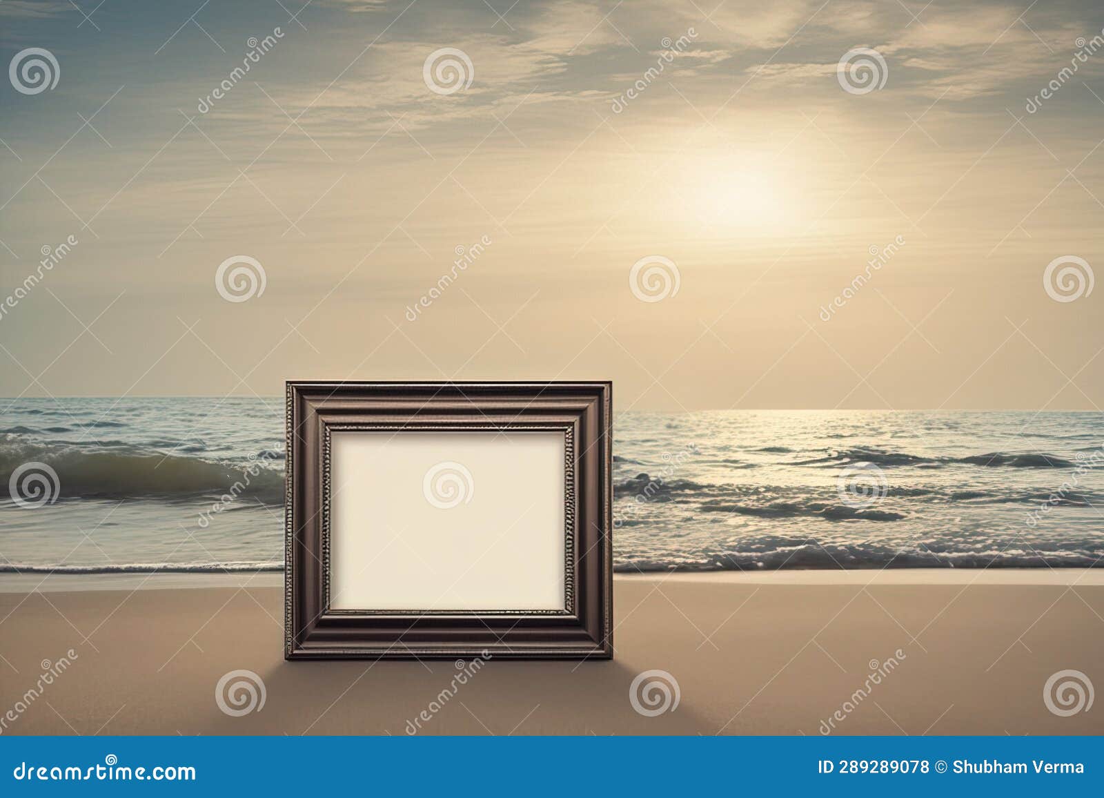 Frame on Sandy Beach. 3 D Renderingframe on Sandy Beach Stock ...