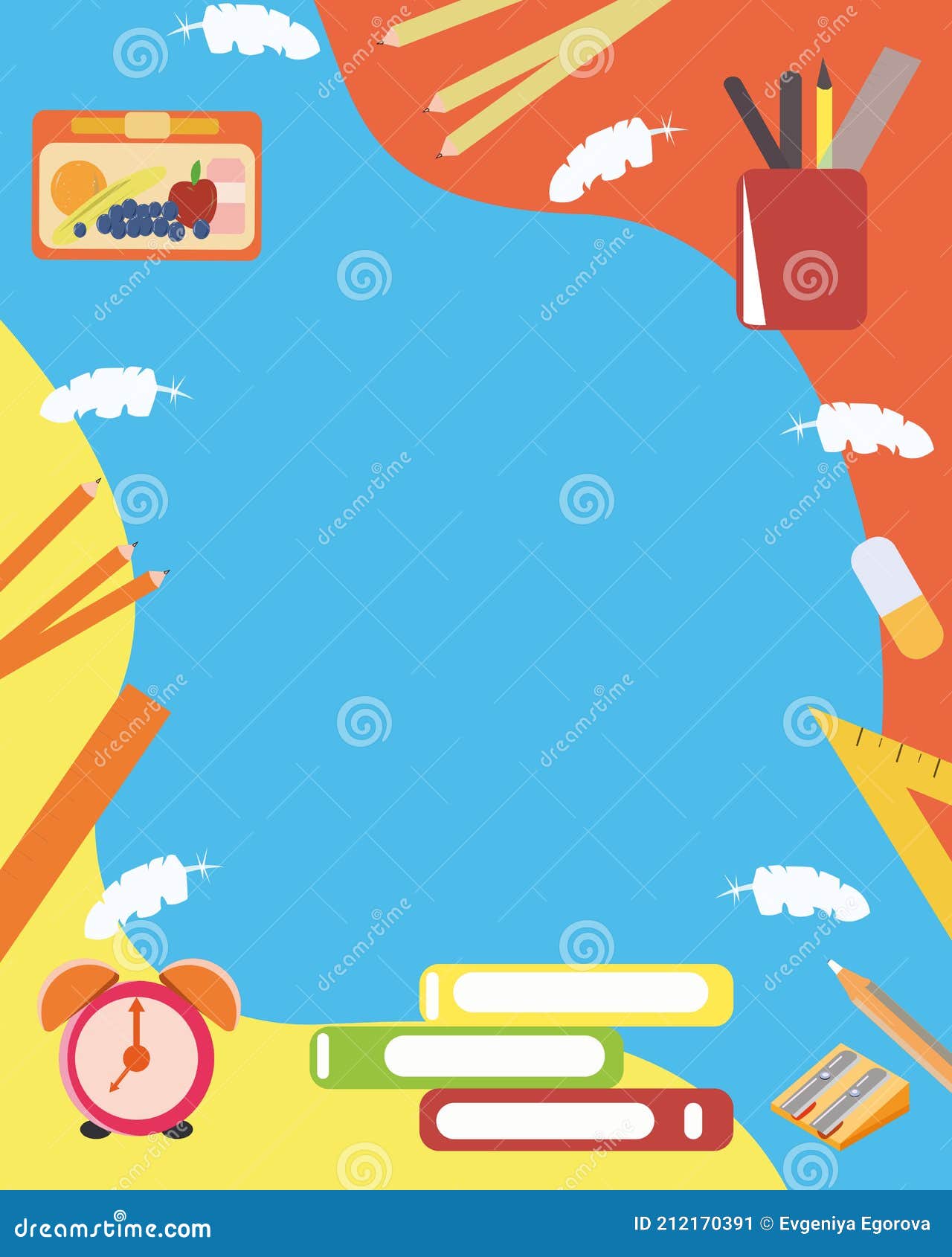 Frame for the School Year with School Supplies Stock Vector ...