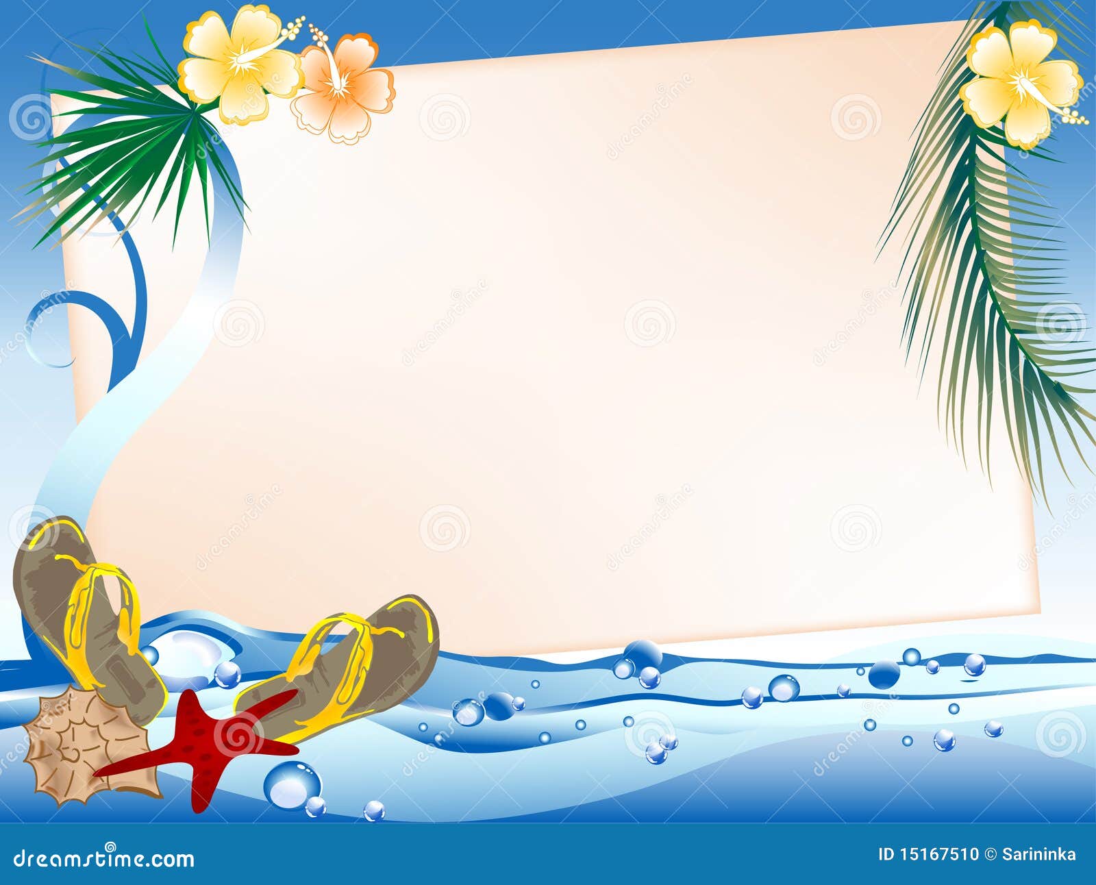 Frame in the sea stock vector. Illustration of place - 15167510