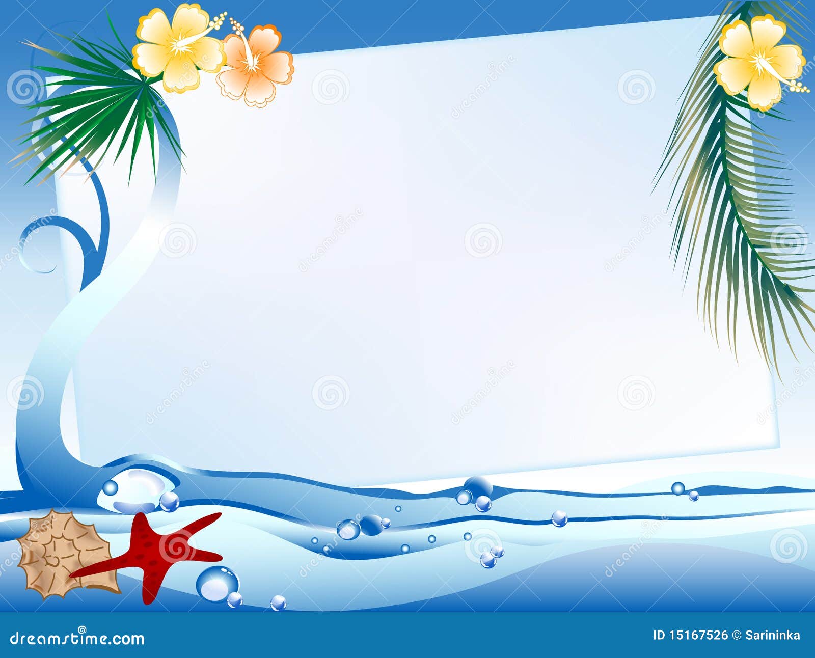 Frame in the sea stock vector. Illustration of design - 15167526