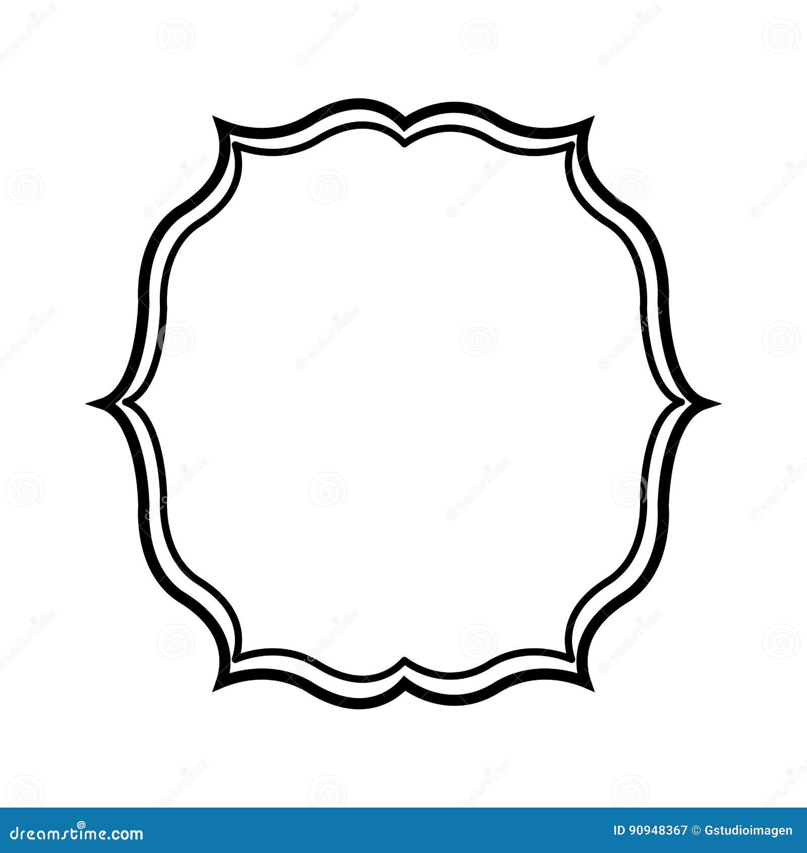Frame seal isolated icon stock vector. Illustration of message - 90948367