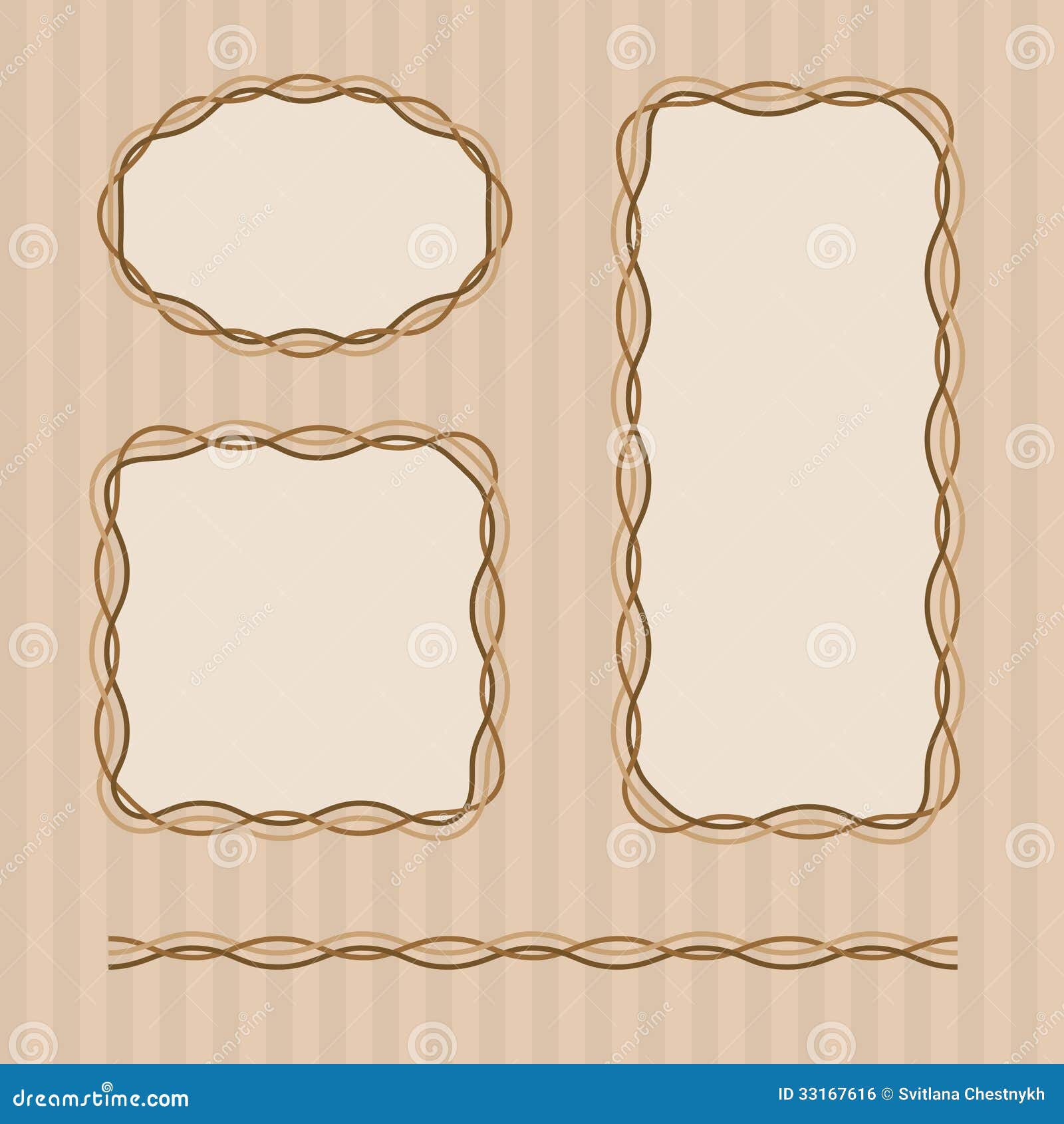 Frame set in brown colors stock vector. Illustration of invitation ...