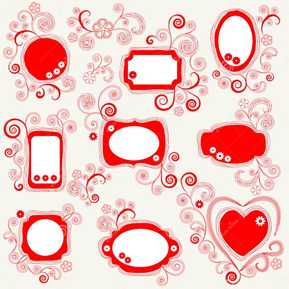 Frame set with flowers stock vector. Illustration of classical - 25921585