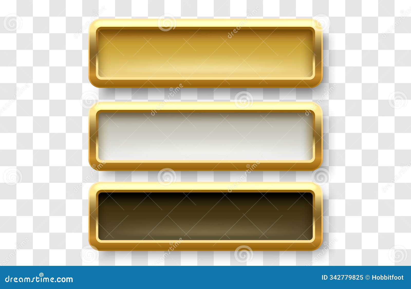 Frame Set Gold, Show Signboard, Transparent Background. Vector ...