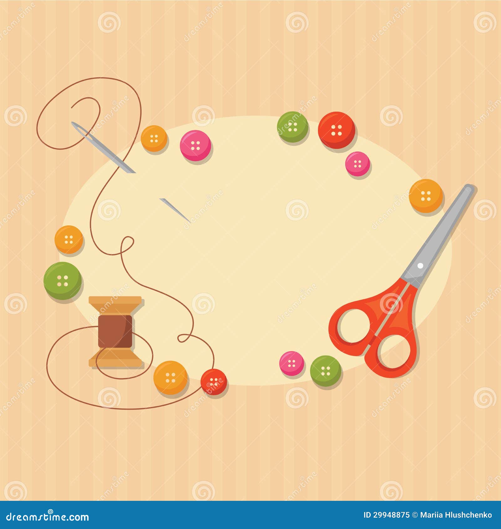 Sewing items in vector stock vector. Illustration of scissors - 29948875