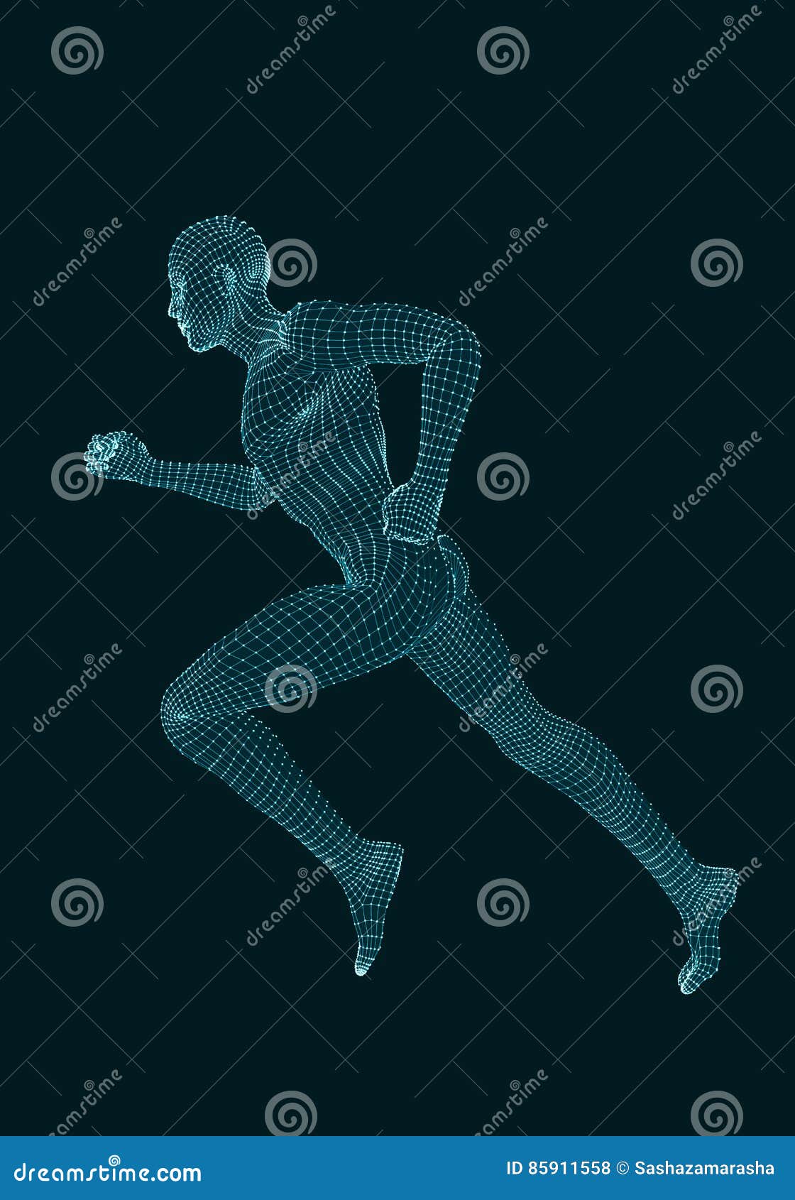 Frame Shape Fast Running Man Stock Illustration - Illustration of ...