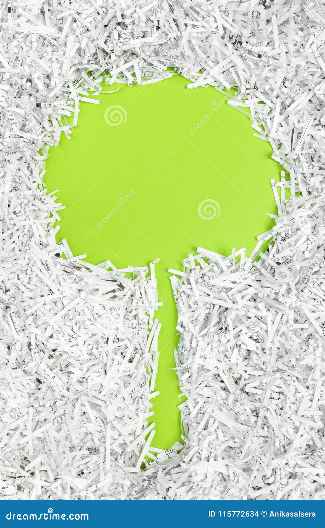 Frame in the Shape of a Tree Made of Shredded Paper Stock Photo - Image ...