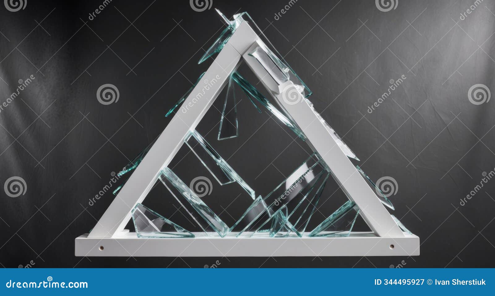 A Frame of Shattered Glass on a Black Background. Stock Image - Image ...