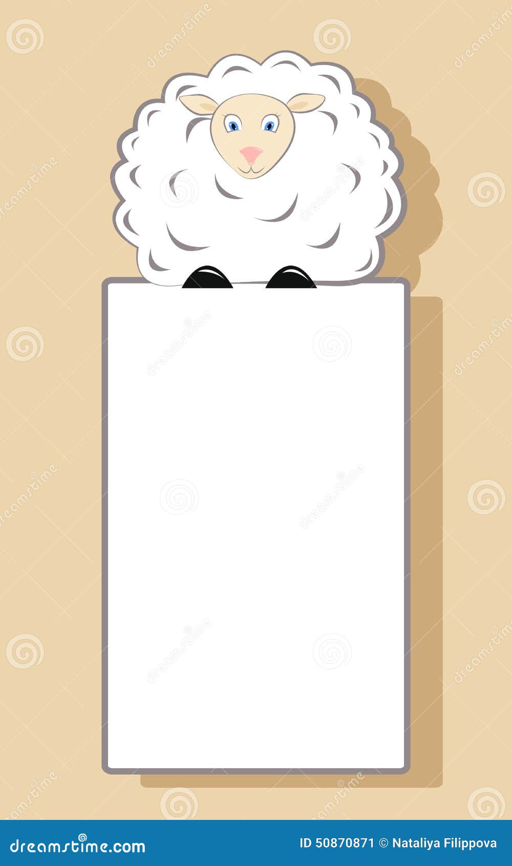 Frame with sheep stock vector. Illustration of copy, flat - 50870871