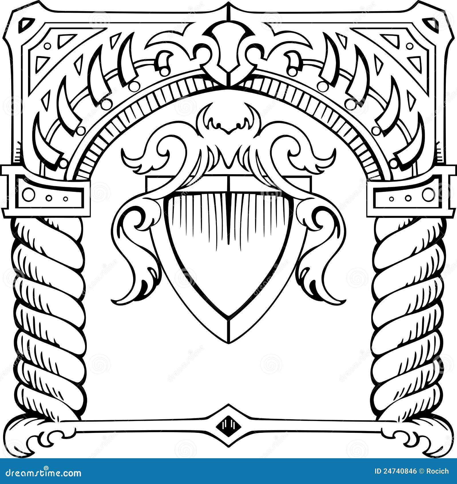 Frame with shield stock vector. Illustration of vector - 24740846