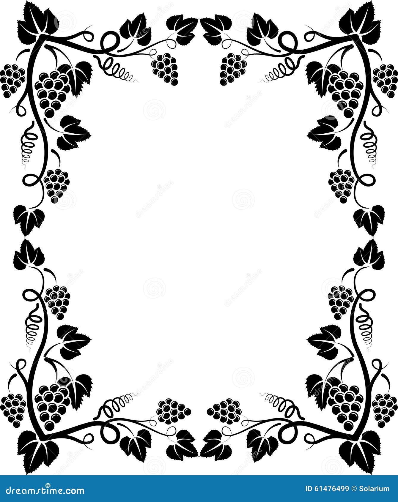 Frame stock vector. Illustration of vine, grapevine, elements - 61476499