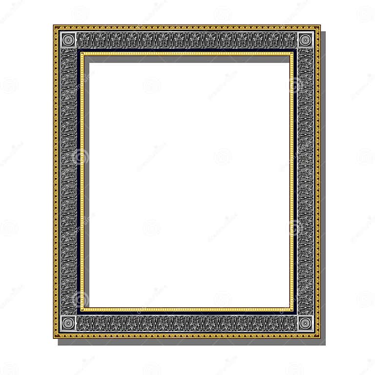 Frame Silver Color with Shadow Stock Vector - Illustration of decor ...