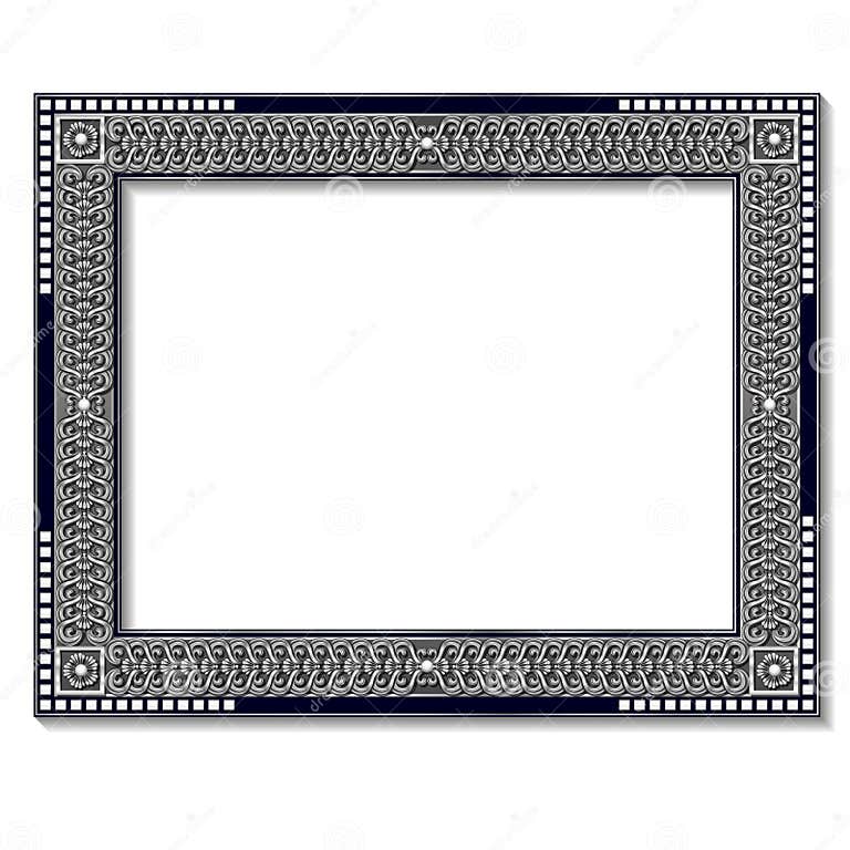 Frame Silver Color with Shadow Stock Vector - Illustration of indoors ...