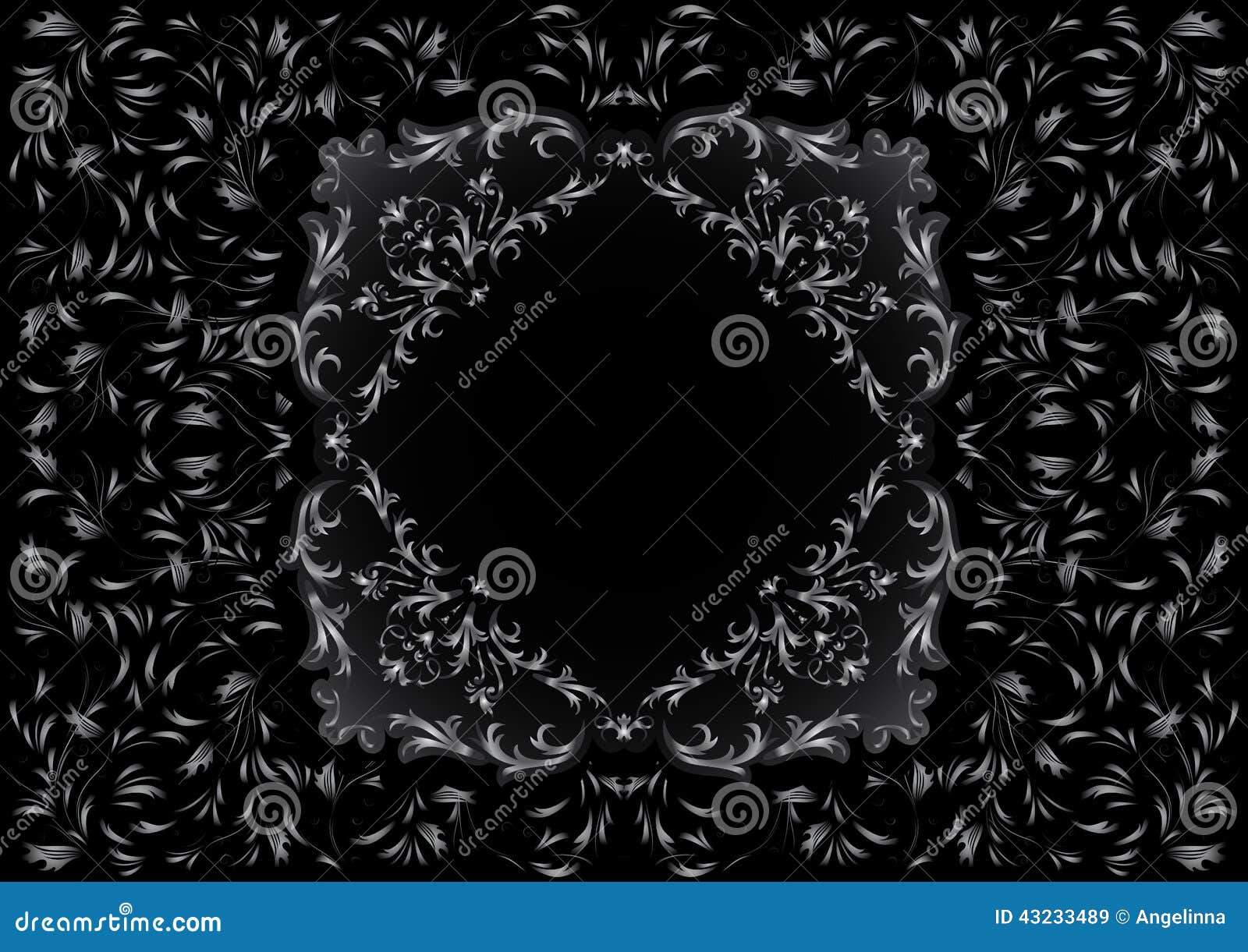 Frame with Silver Floral Ornament Stock Vector - Illustration of ...