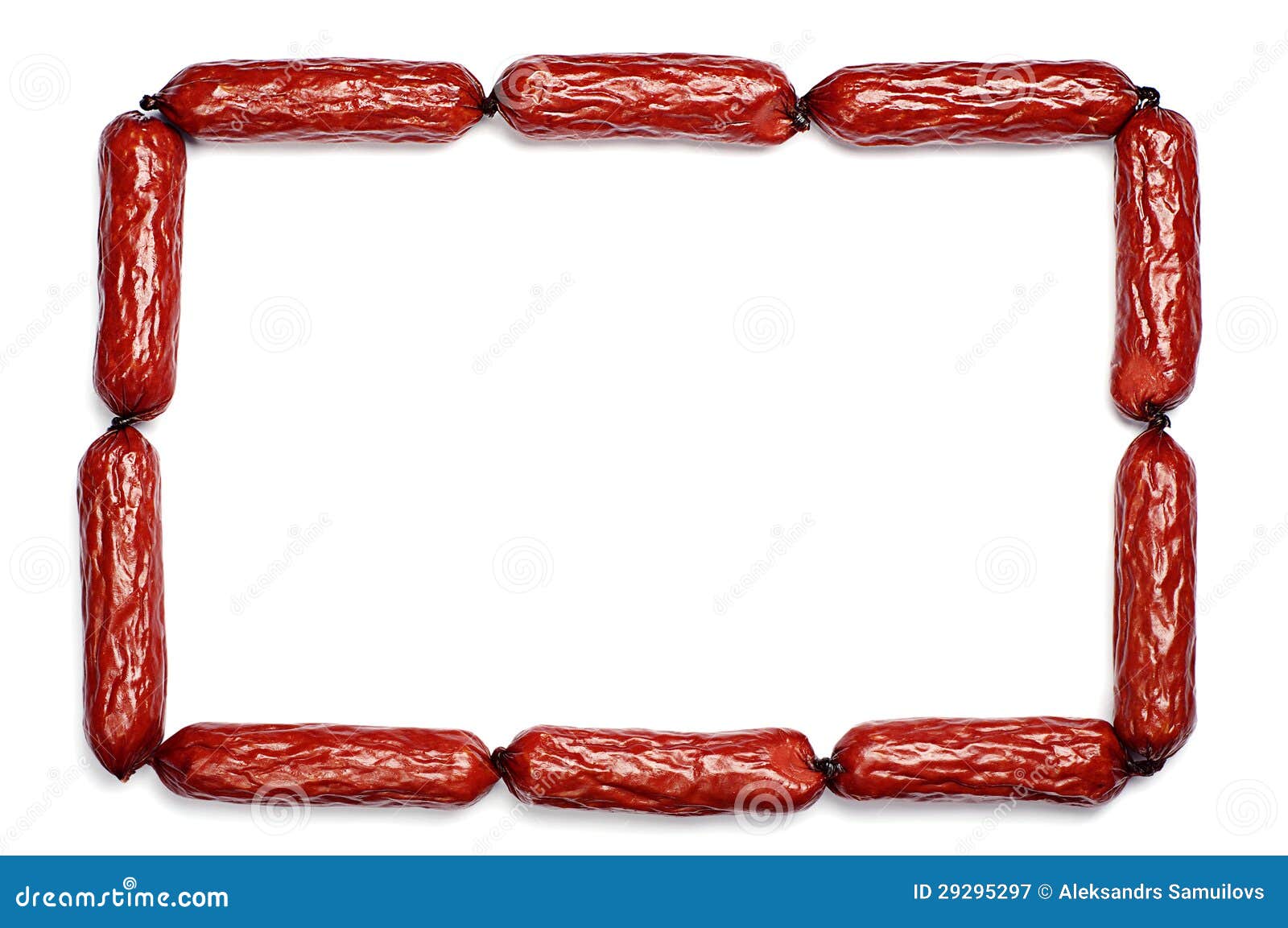 Frame of the Small Smoked Sausages Stock Image - Image of meat ...