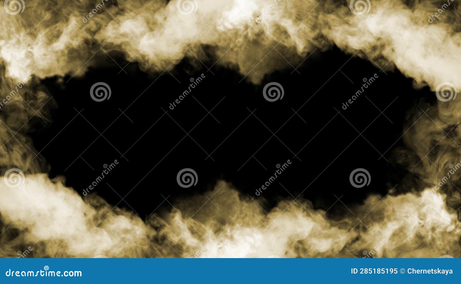 Frame of Smoke on Black Background, Space for Text. Banner Design Stock ...