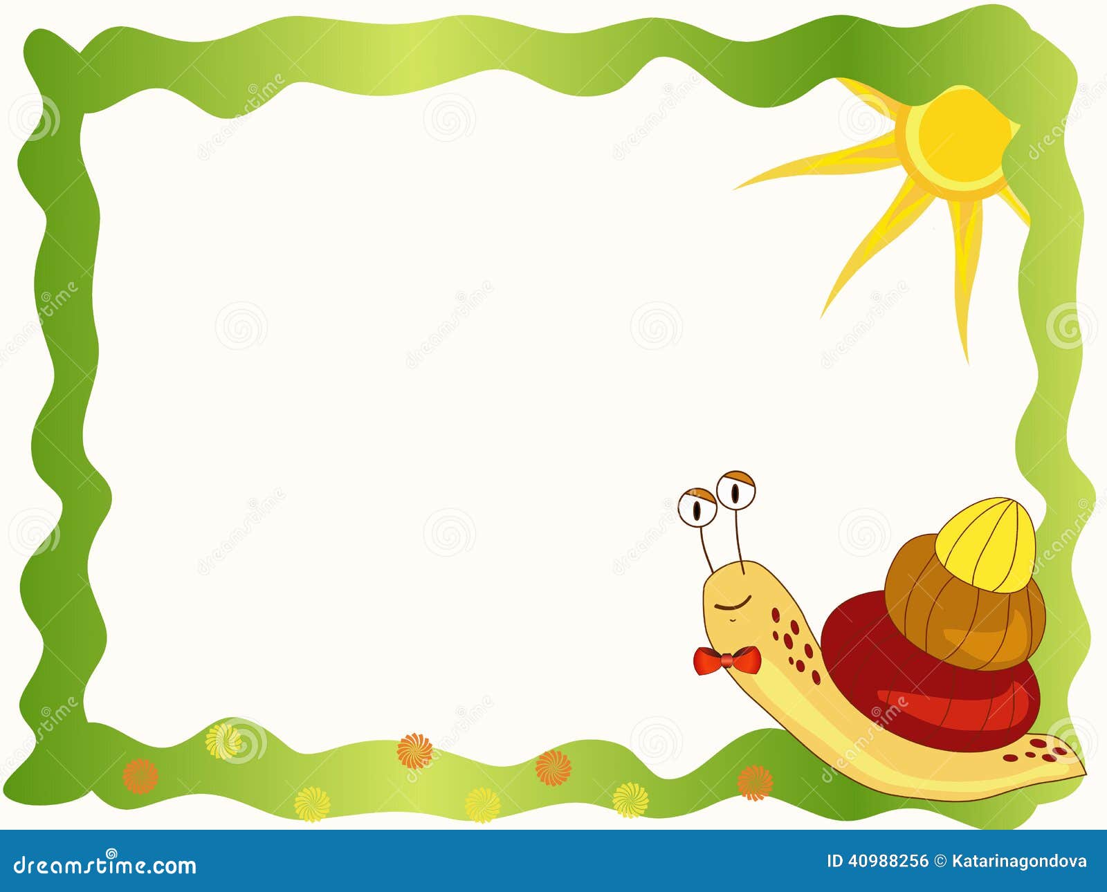 Frame with Snail Illustration Stock Illustration - Illustration of ...