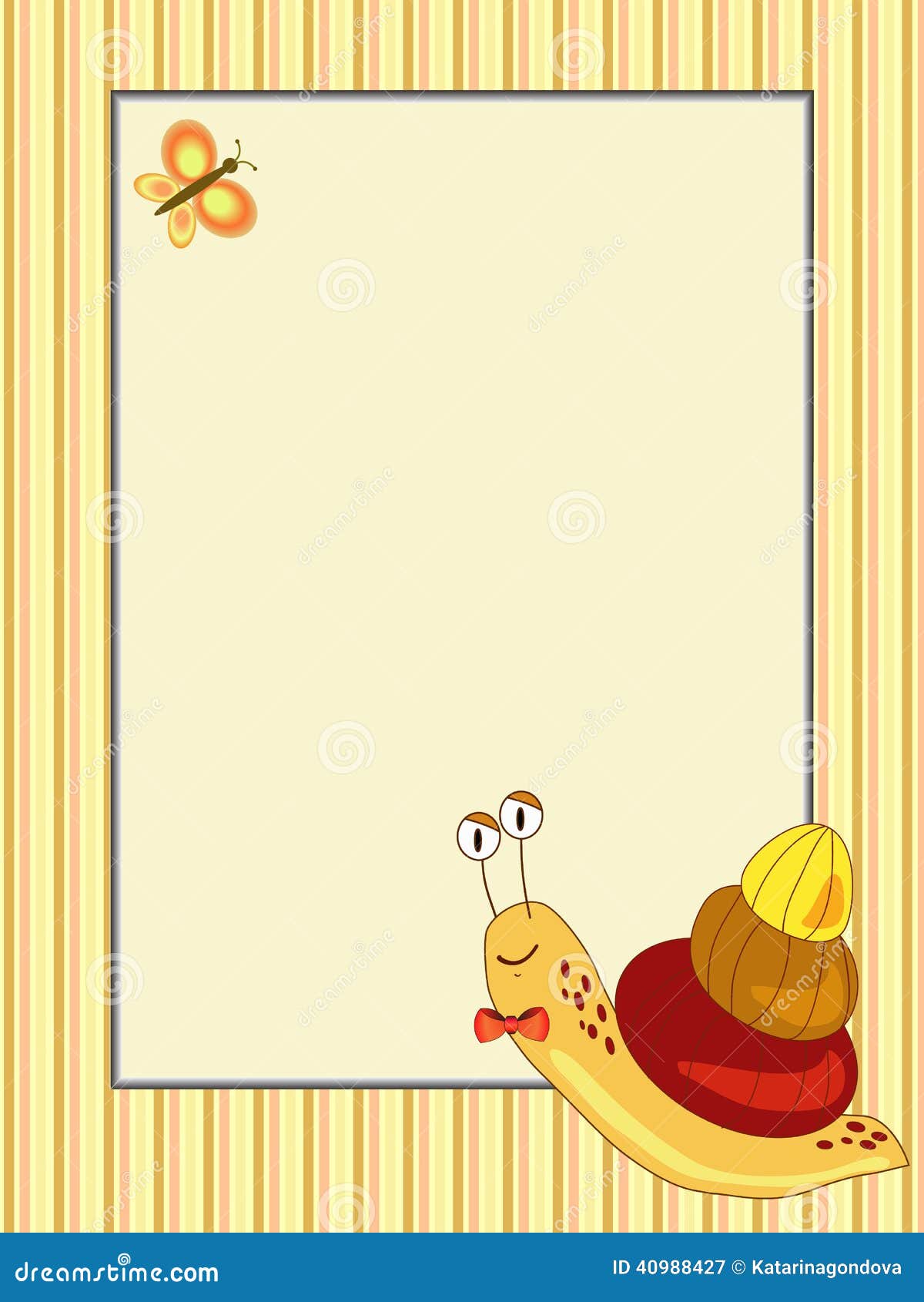 Frame with Snail Illustration Stock Vector - Illustration of ...