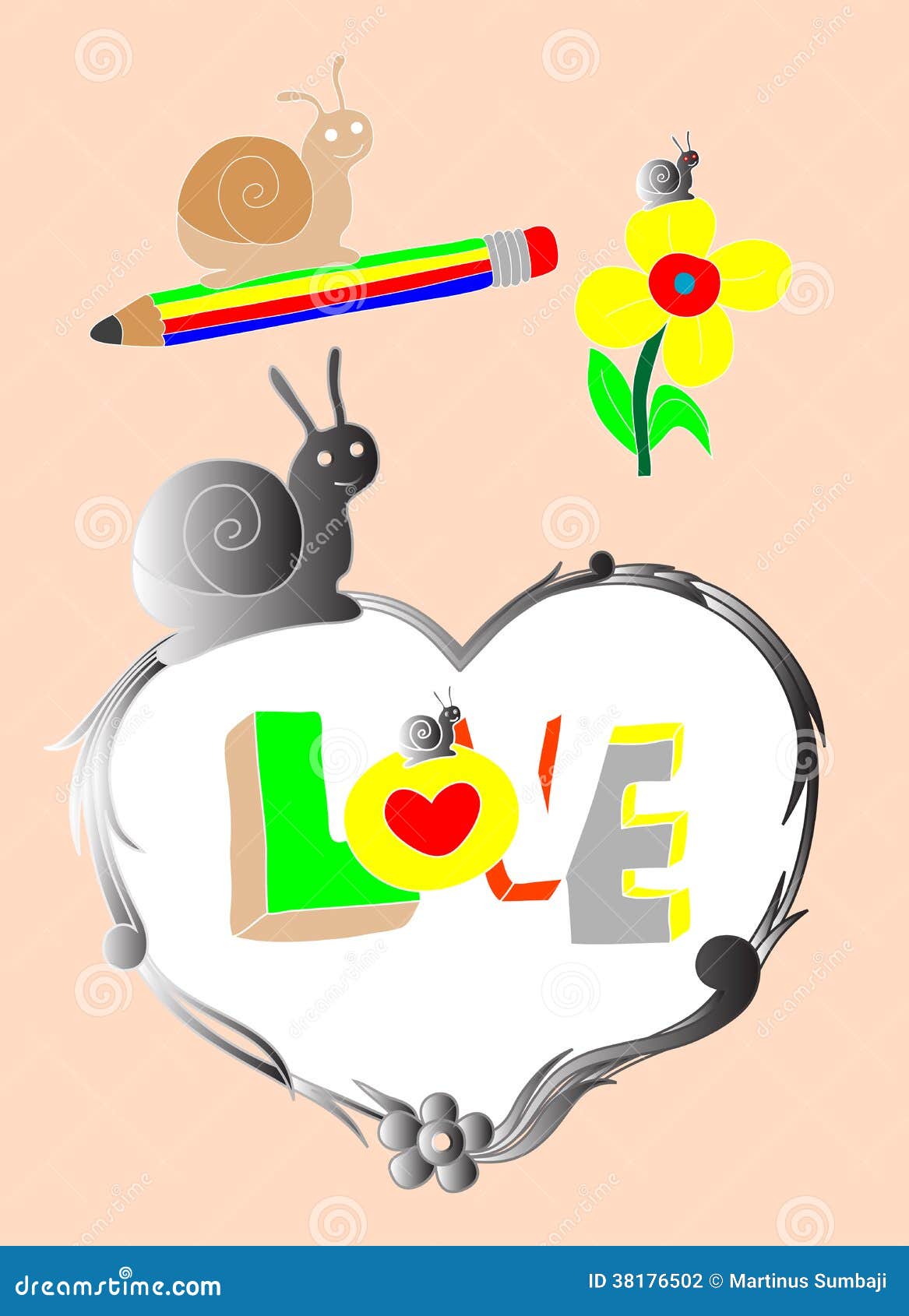 Frame Of Snails. Colorful Cartoon Funny Snail Whirl. Vector ...