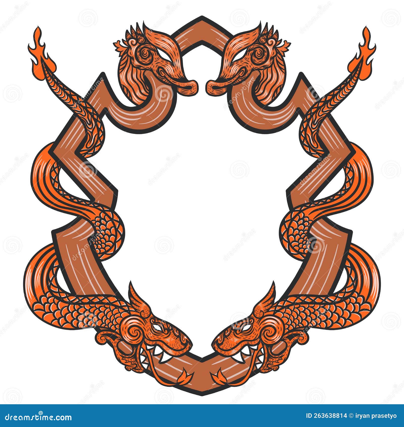 Frame With Snake Ornament For Figura Or Frame Profile Template Stock ...