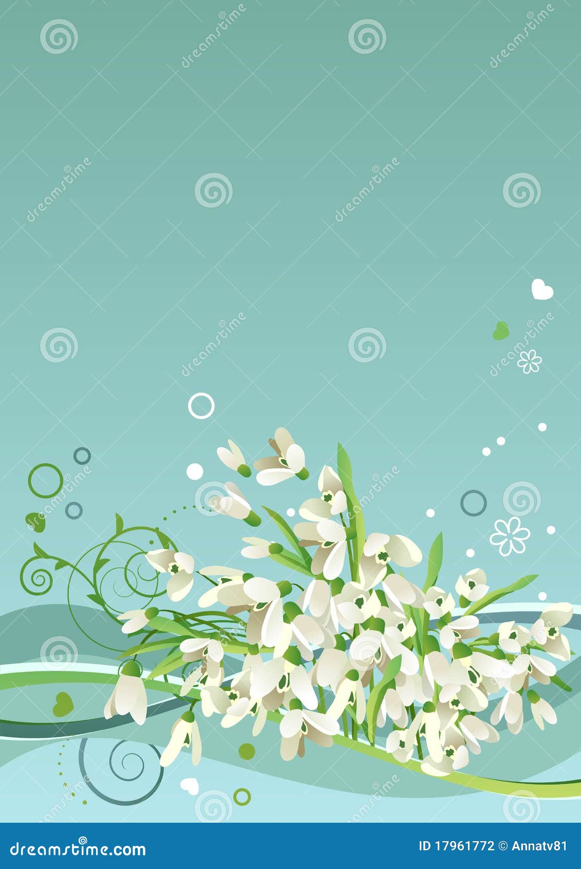 Frame with snowdrops stock vector. Illustration of modern - 17961772