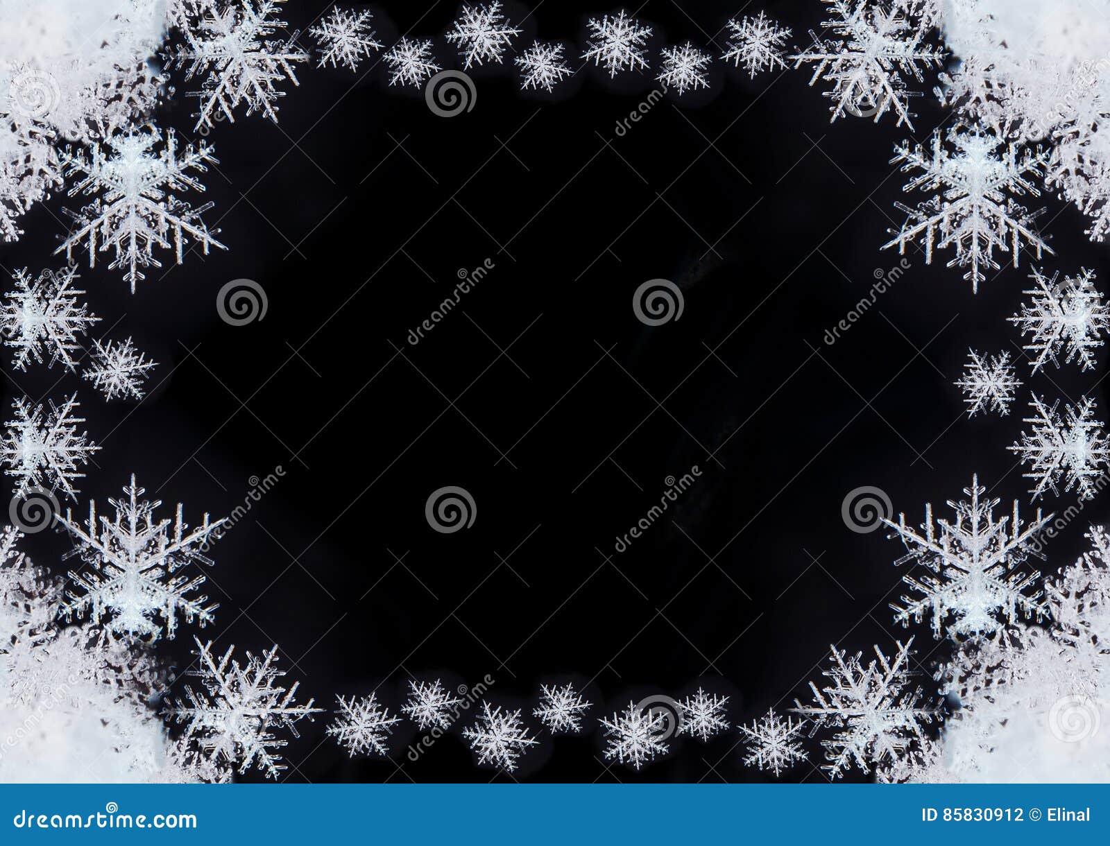 Frame with Snowflakes. Natural Snow, Design Stock Photo - Image of ...
