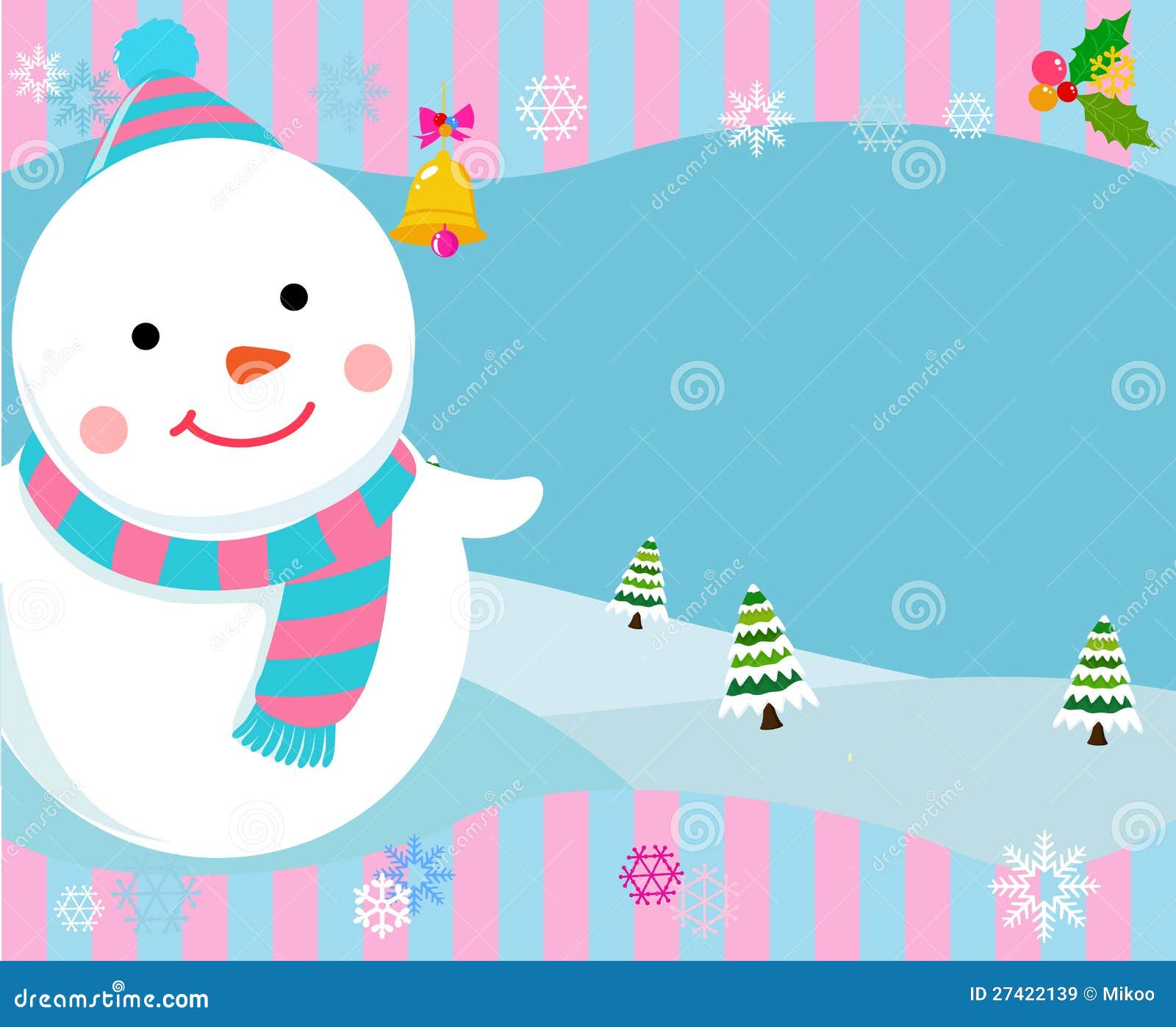 Frame with snowman stock vector. Illustration of seasonal - 27422139
