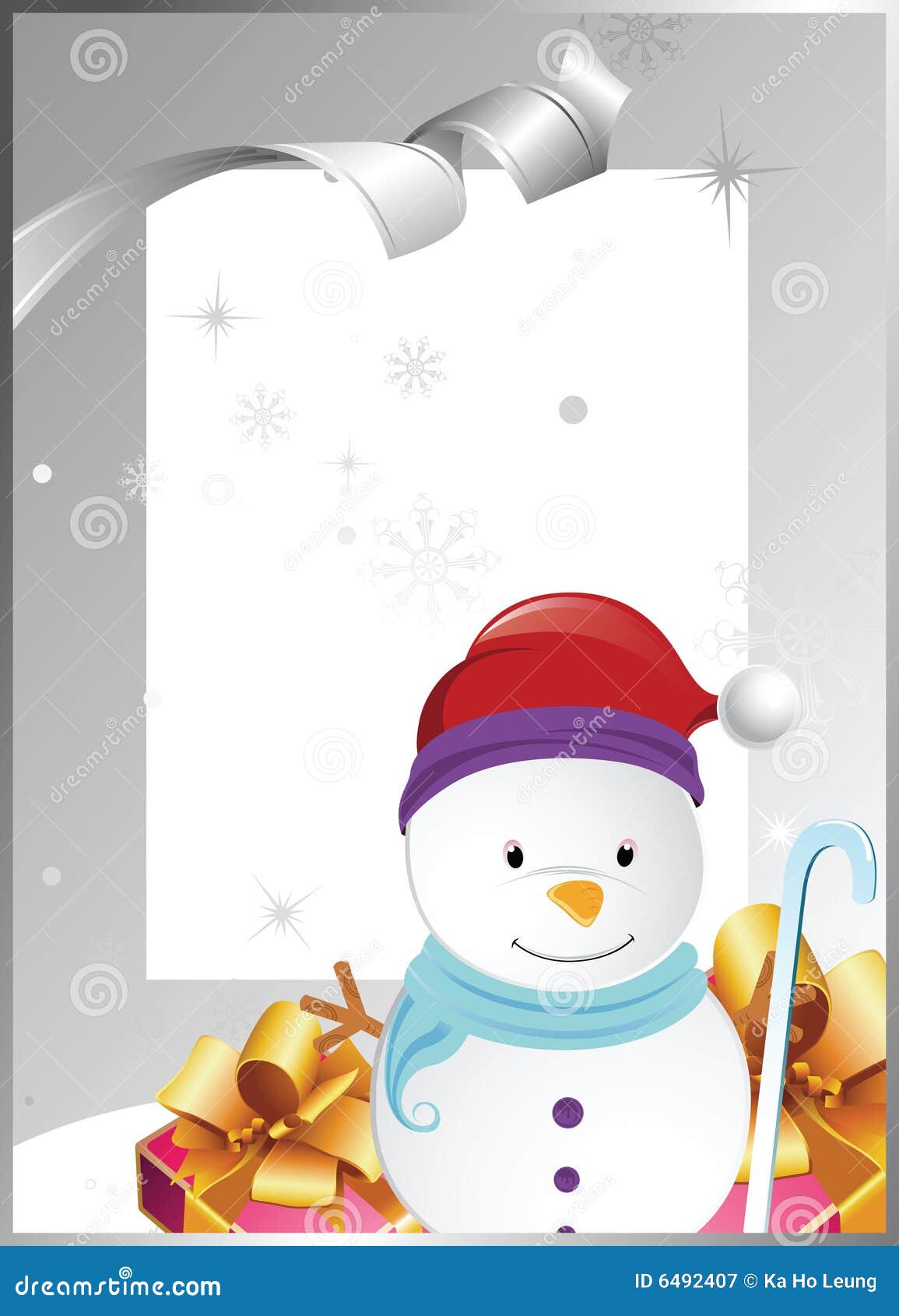 Frame with snowman stock illustration. Illustration of december - 6492407