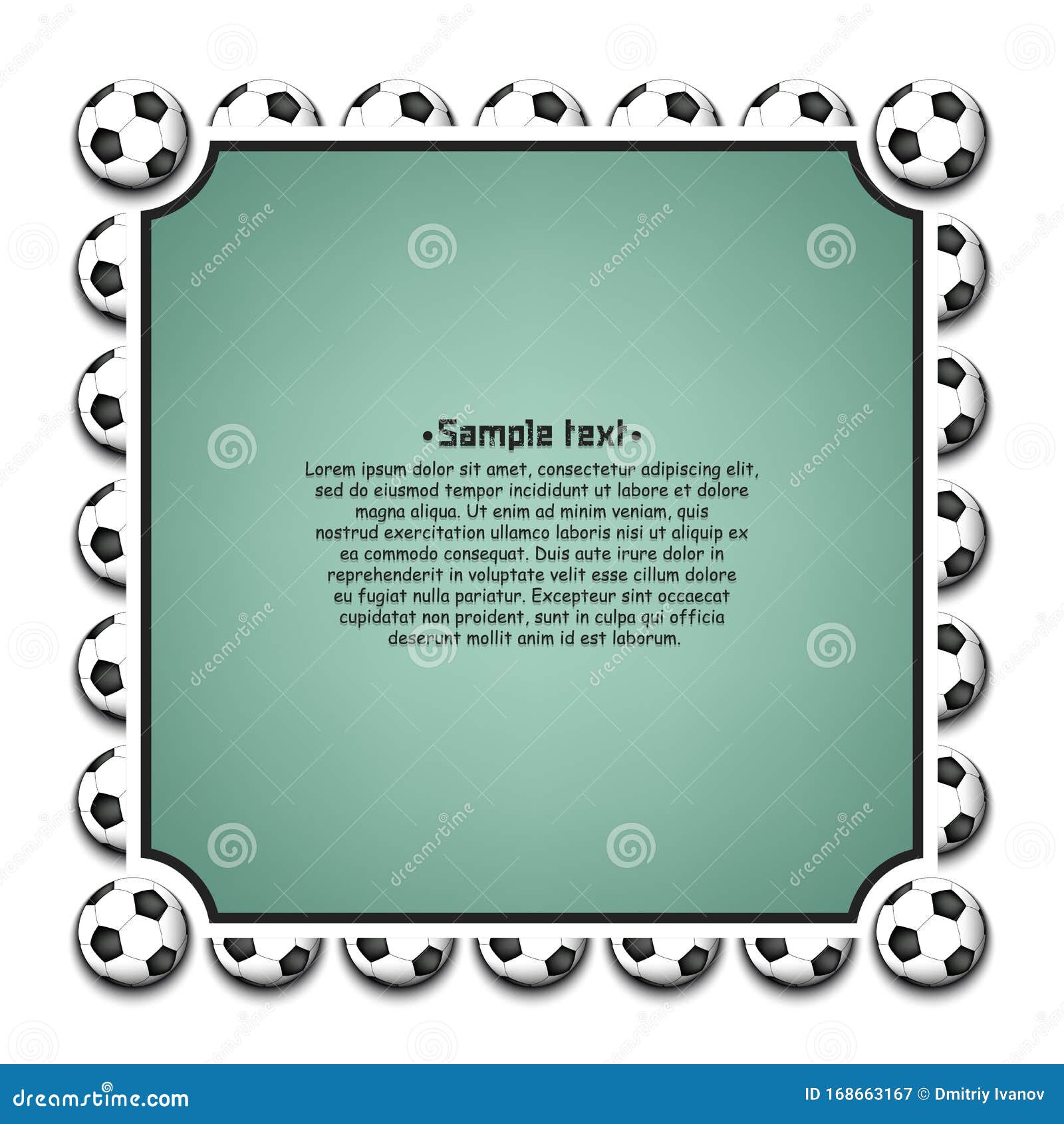 Frame with Soccer Balls on an Isolated Background Stock Vector ...