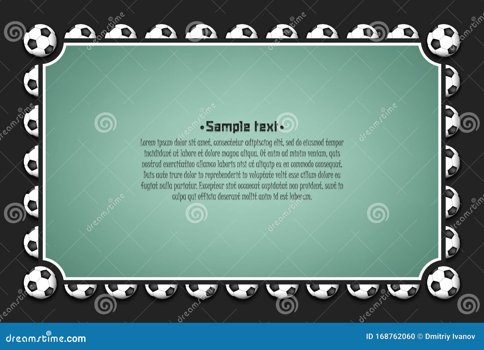 Frame with Soccer Balls on an Isolated Background Stock Vector ...