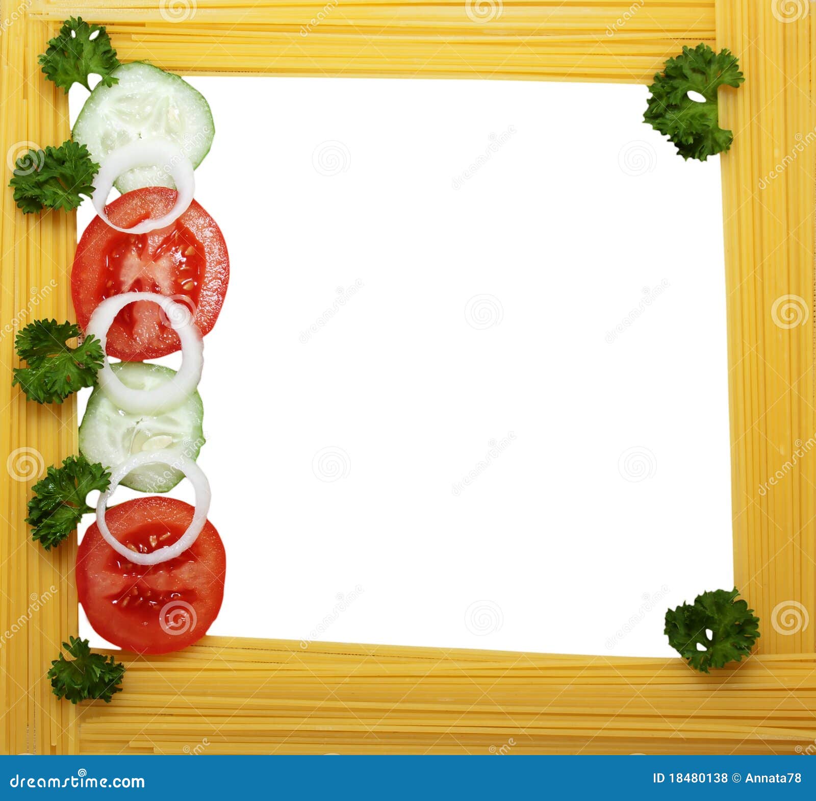 Frame of Spaghetti ,tomato,cucumber Stock Photo - Image of good, yellow ...