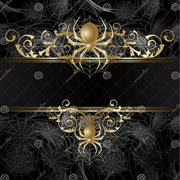 Frame with spider stock vector. Illustration of curve - 19190680