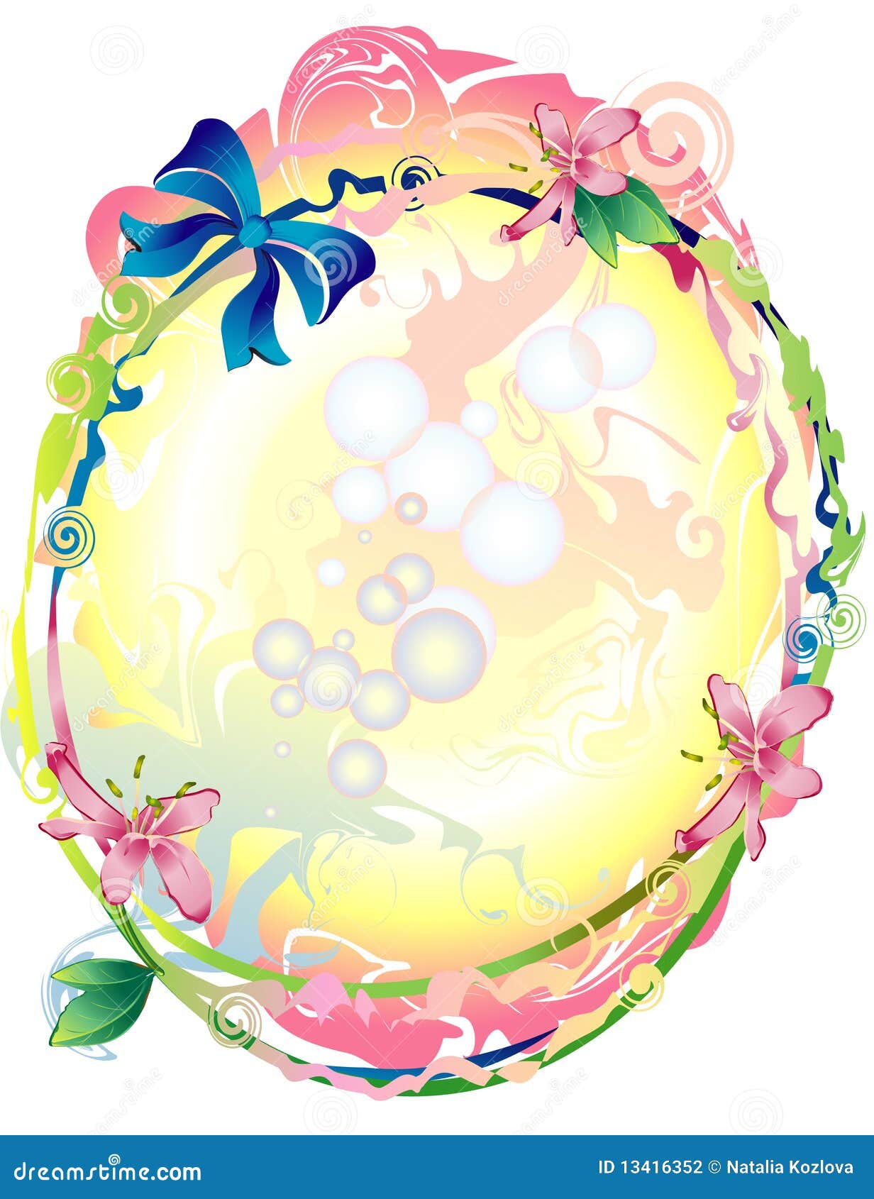 Frame spring decorative stock vector. Illustration of beautiful - 13416352