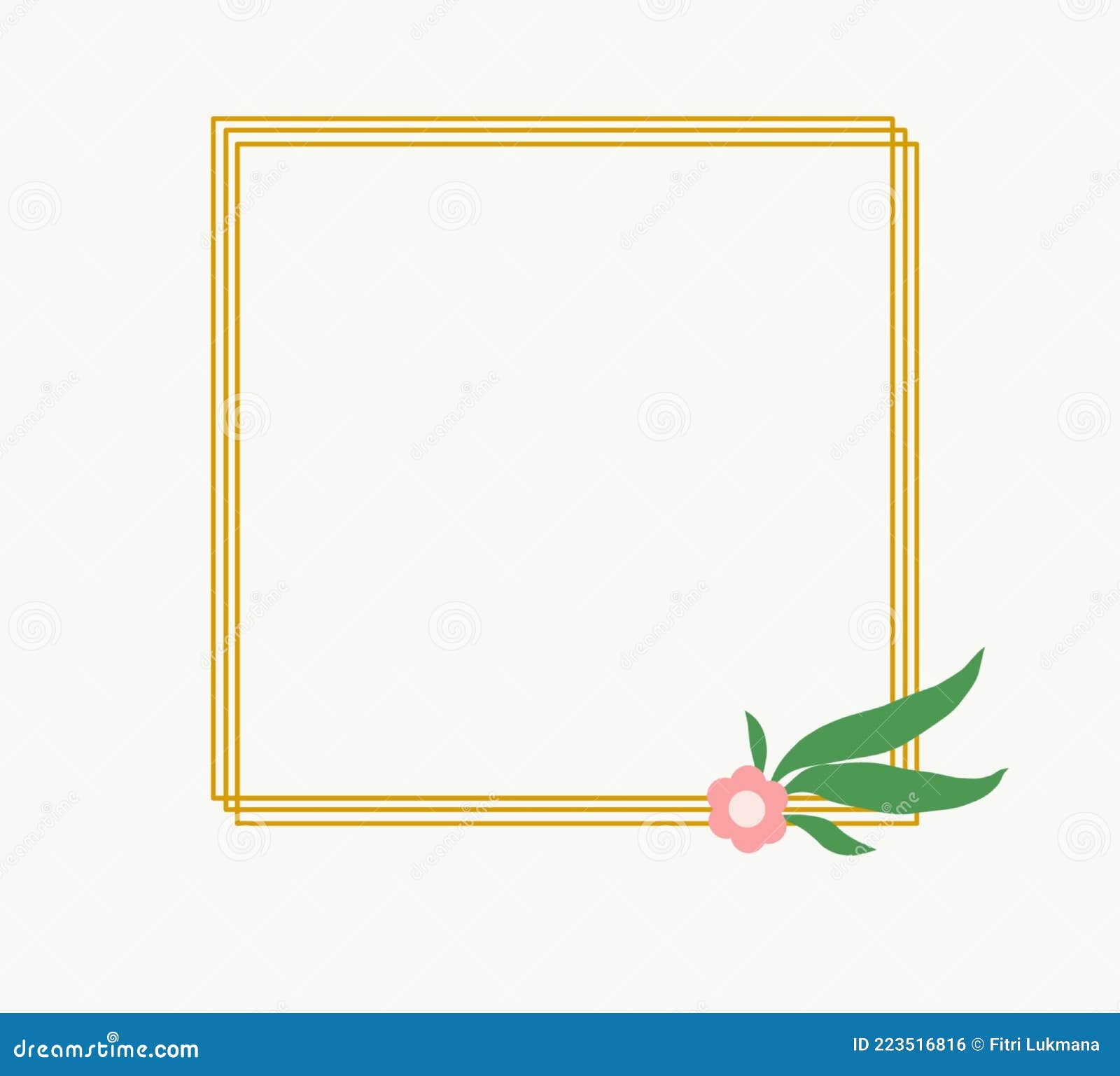 Frame Square Flower label stock illustration. Illustration of flower ...