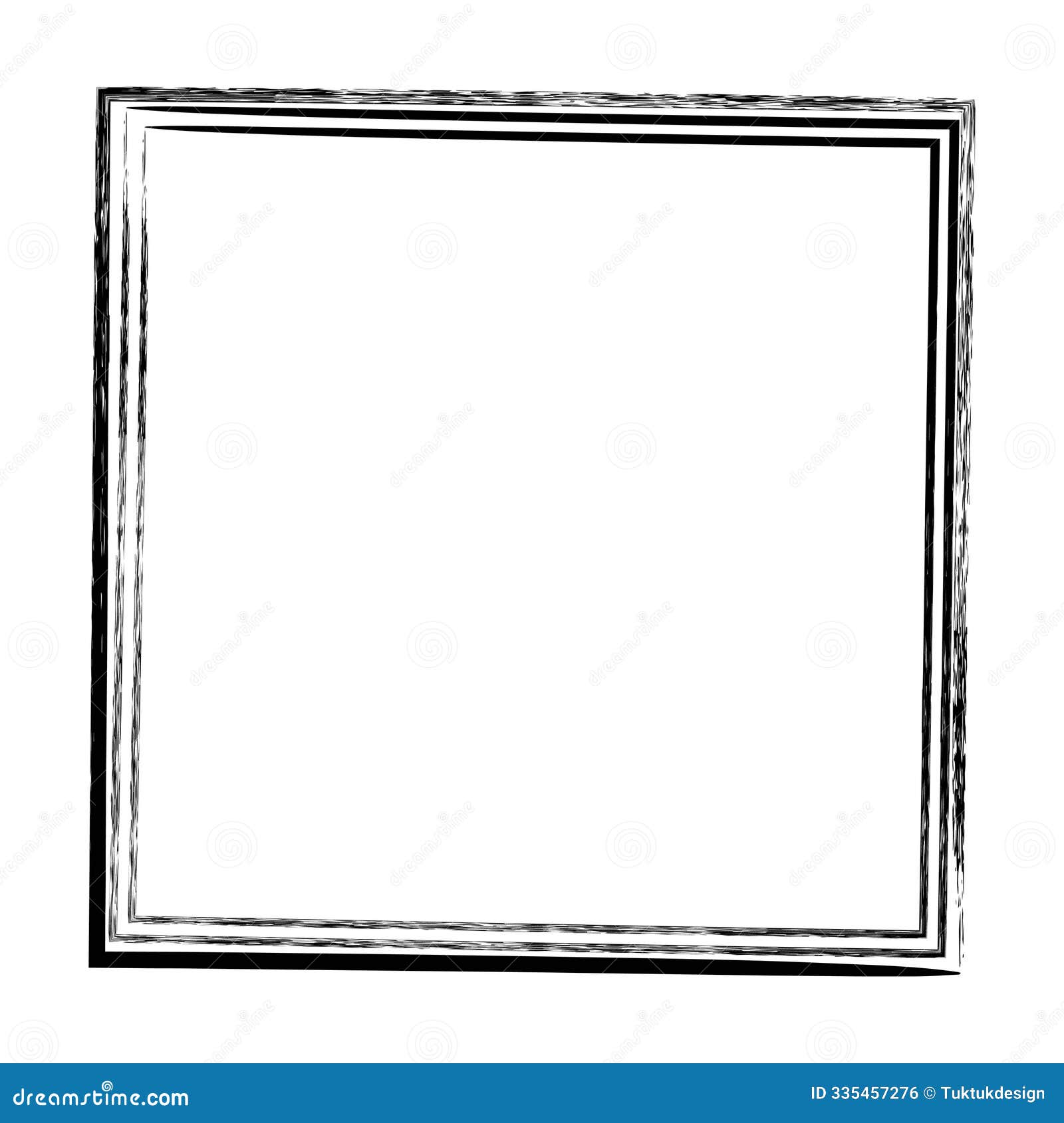 Frame Square Icon Element, Abstract Outline Border Grunge Shape Icon ...