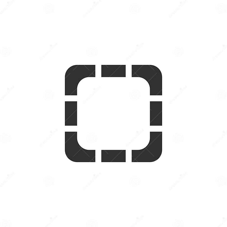 Frame or Square Logo Design. Deploying Video. Single Flat Icon on White ...