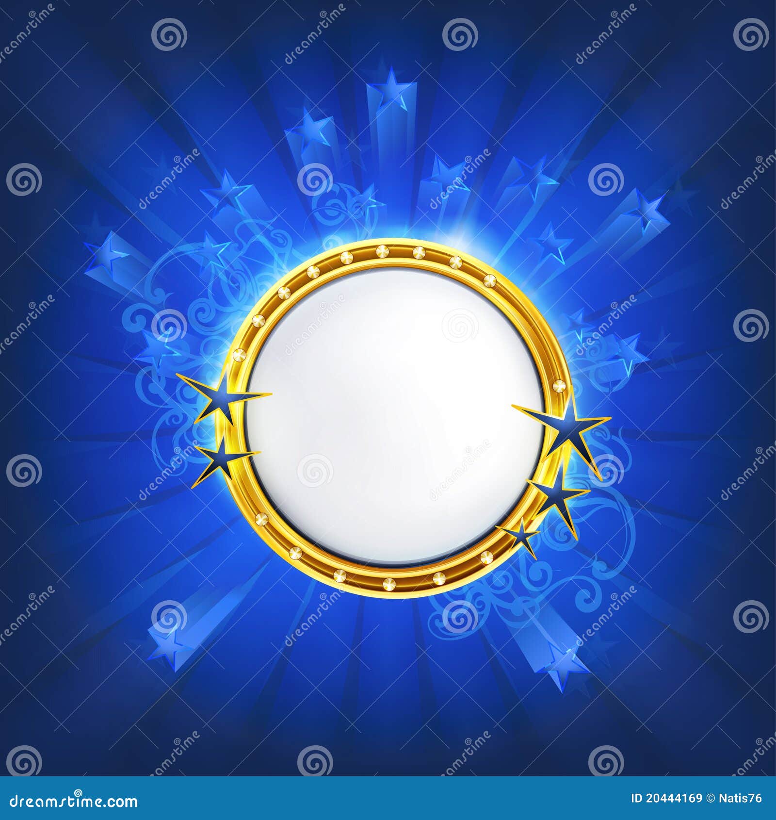 Frame with stars on blue stock vector. Illustration of award - 20444169