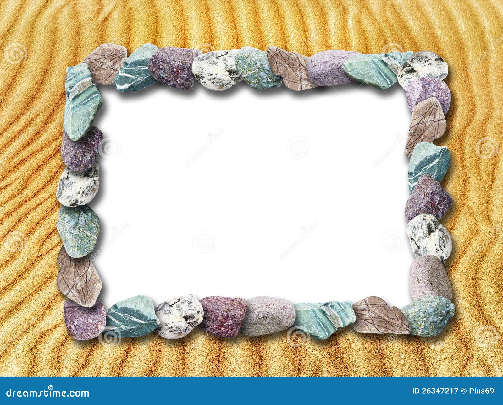 Frame of Stones on a Background of Sand Dunes Stock Illustration ...
