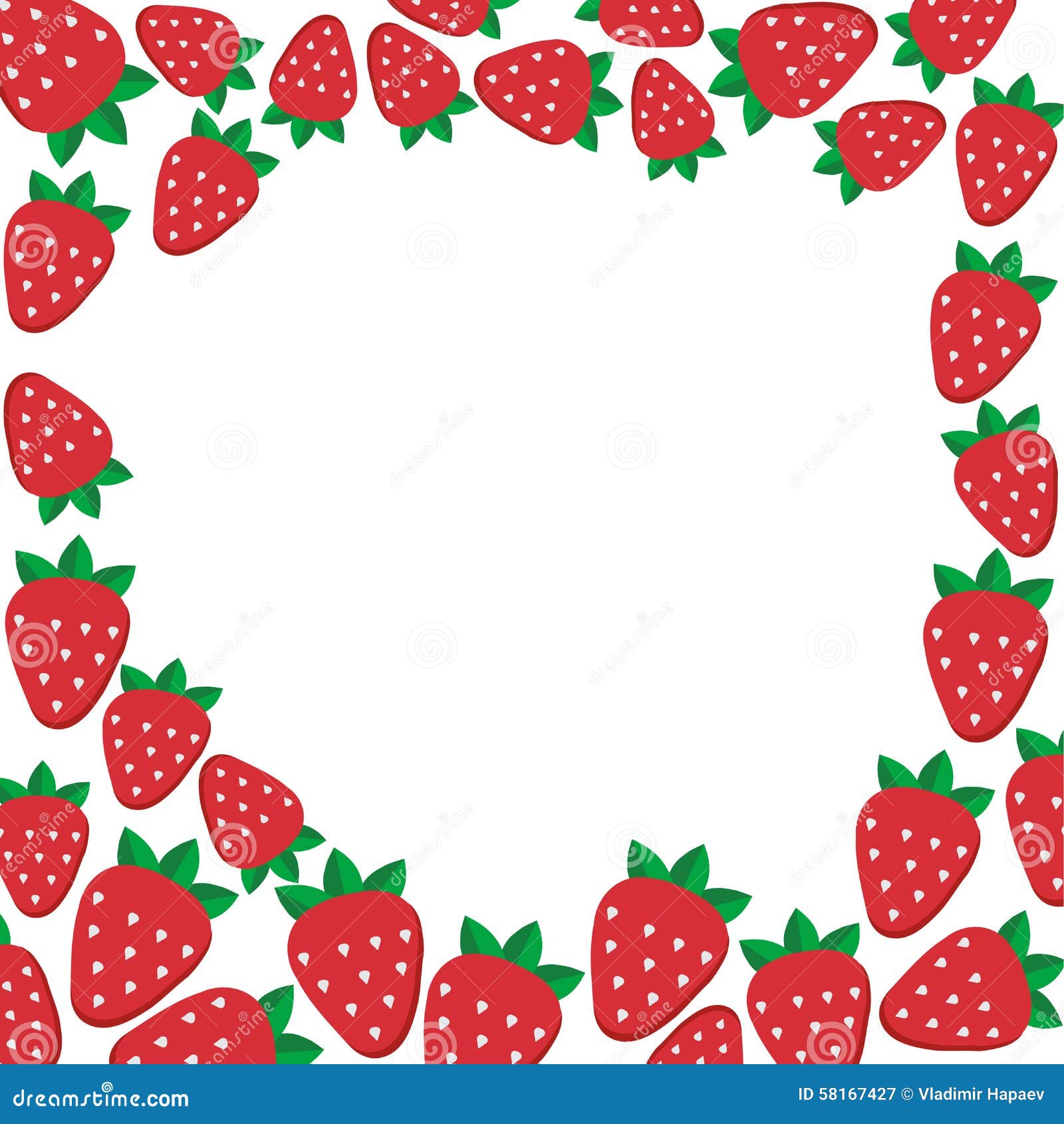 Frame with Strawberries. Vector Template for Stock Vector ...