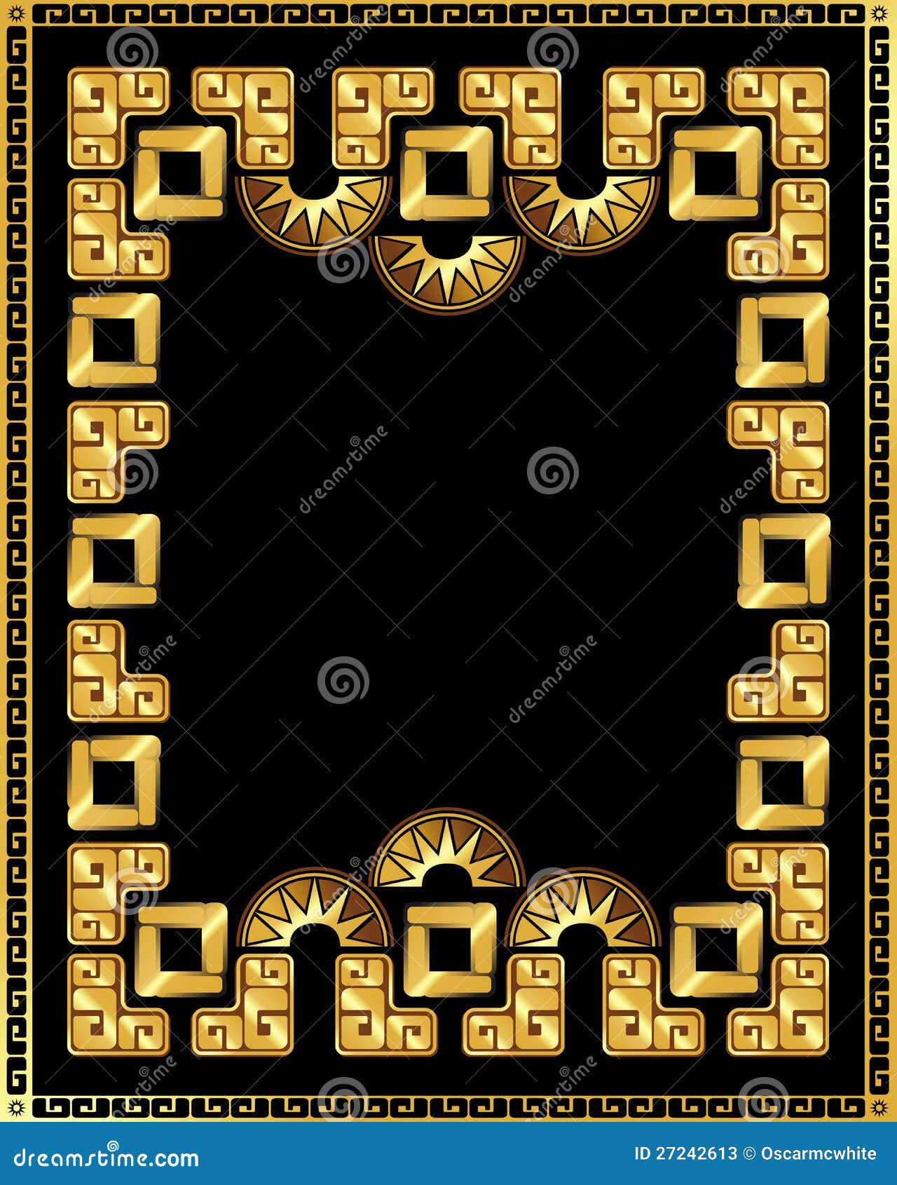 Frame in the Style of Gold of the Incas Stock Vector - Illustration of ...