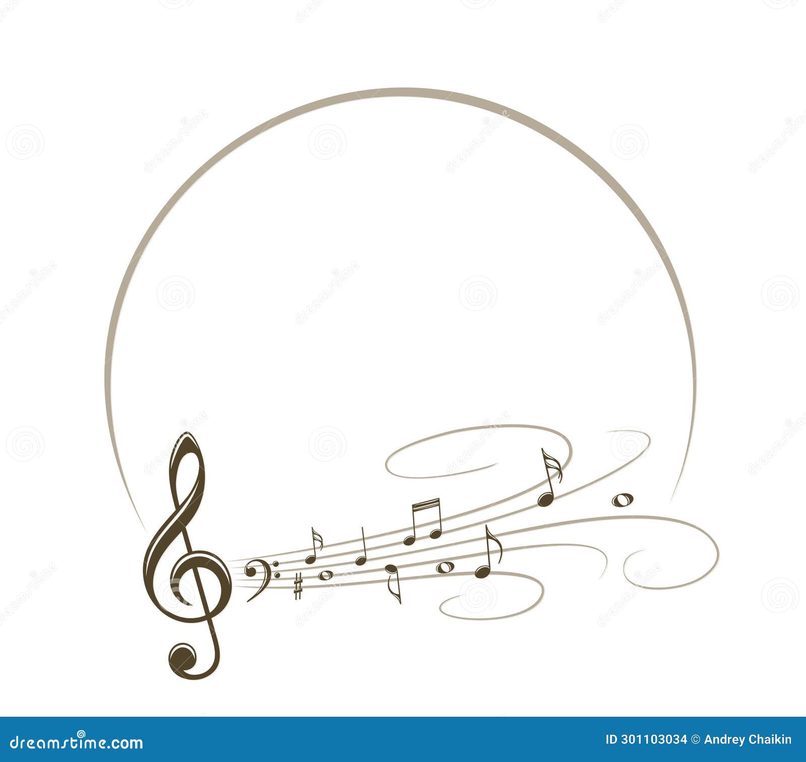 Frame with musical notes. stock vector. Illustration of treble - 301103034