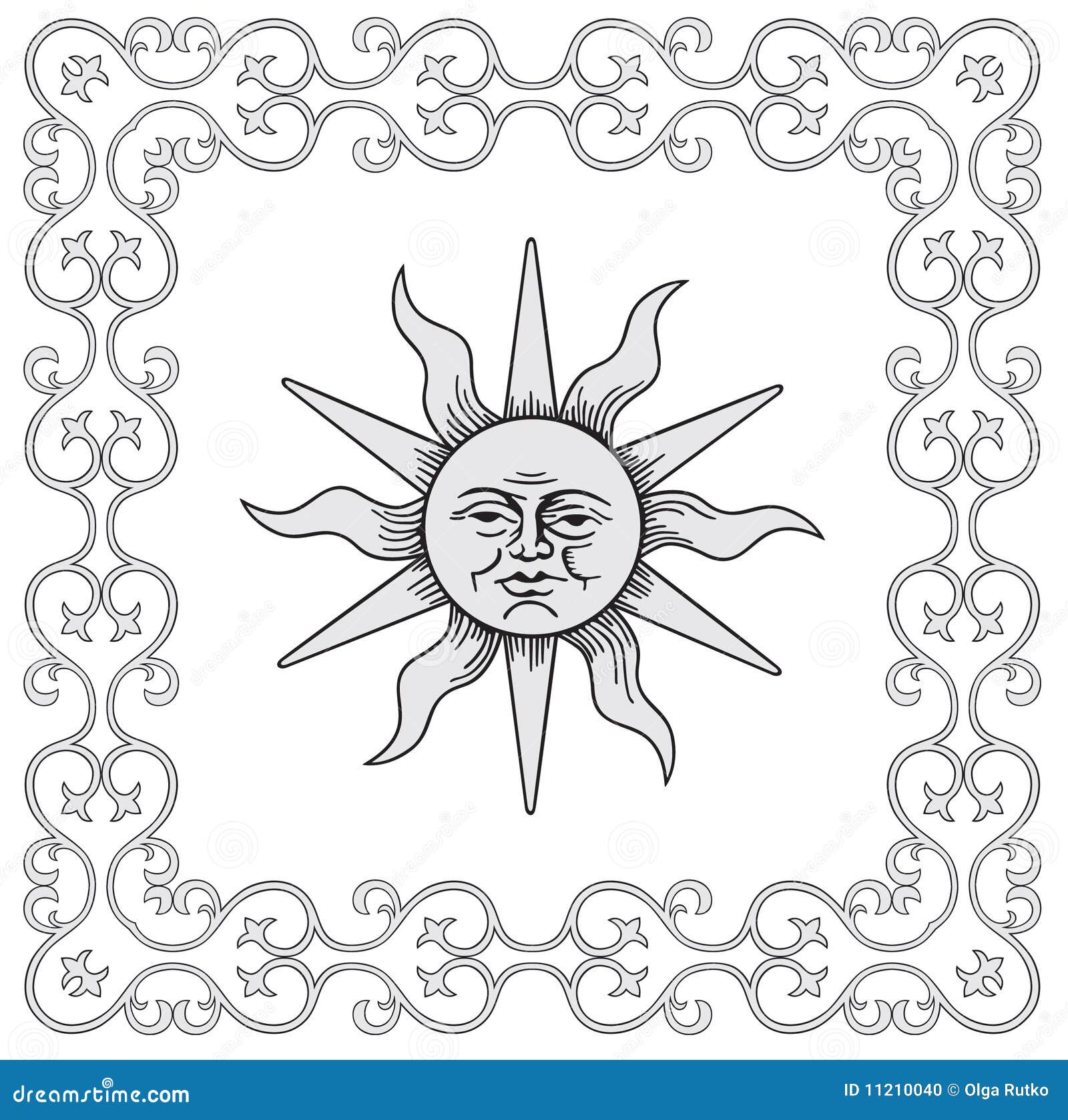 Frame and sun vector stock vector. Illustration of season - 11210040