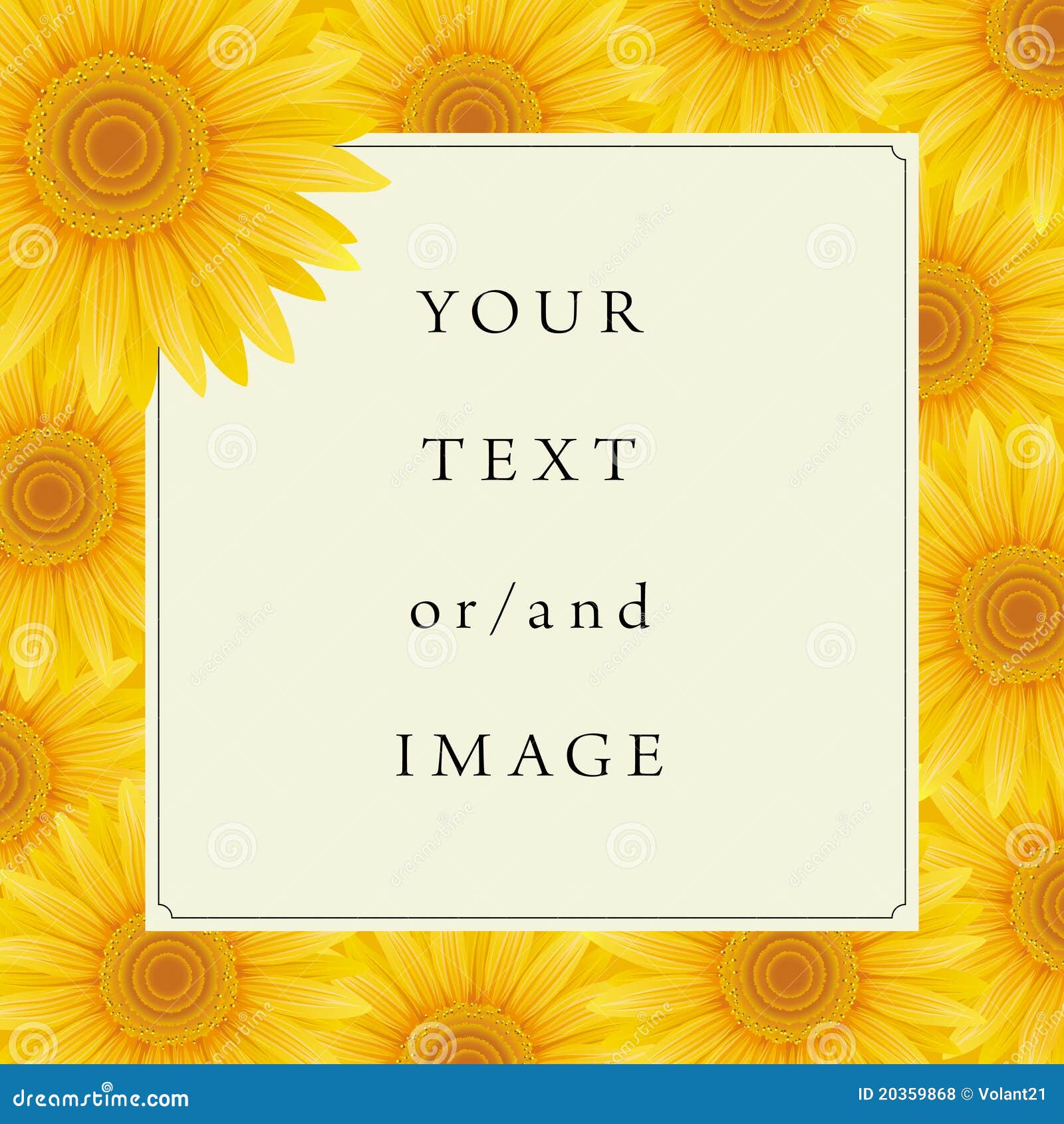 Frame with sunflowers stock vector. Illustration of summer - 20359868