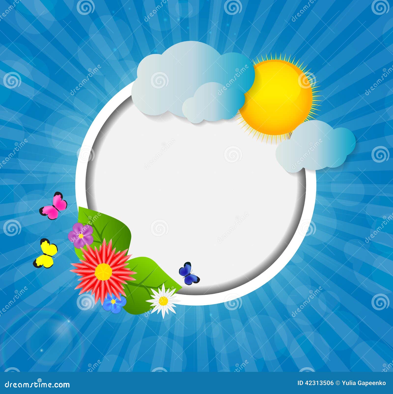 Frame on Sunny Shiny Background Vector Stock Vector - Illustration of ...