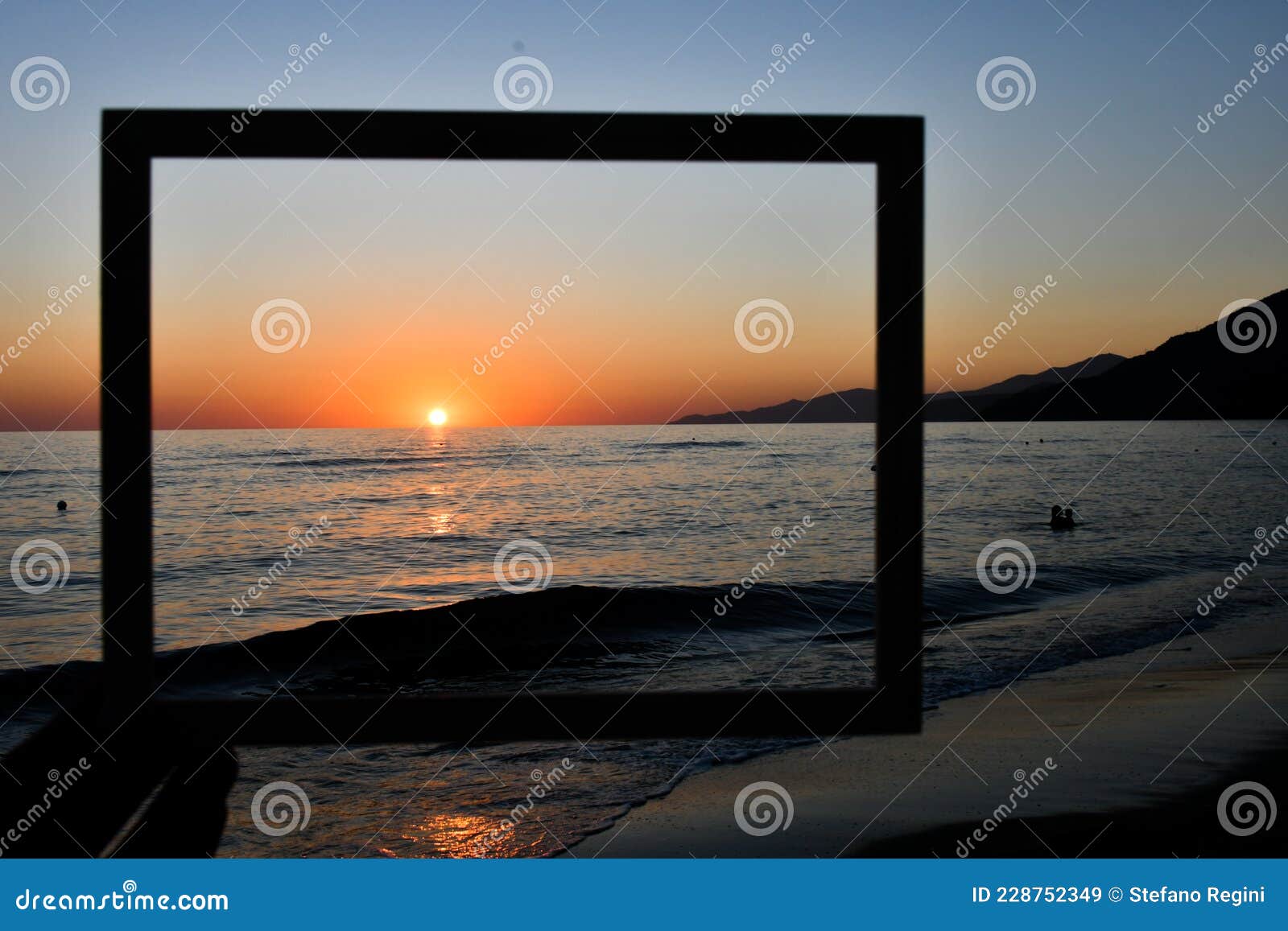Frame of a sunset stock image. Image of orange, silhouette - 228752349