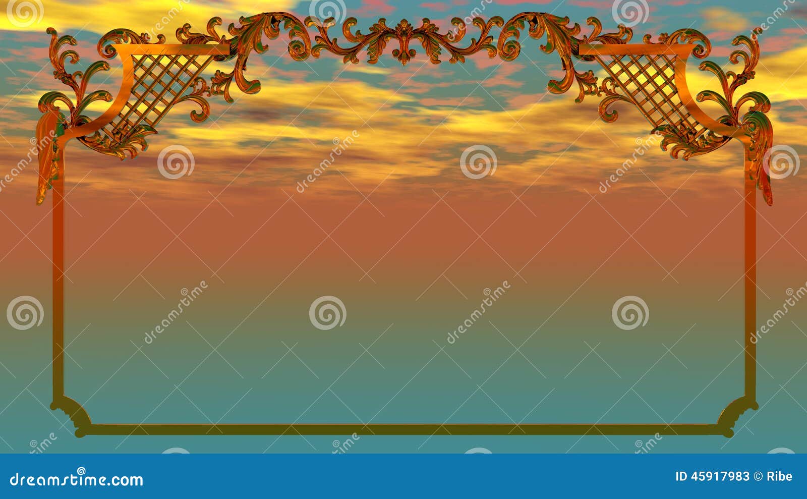 Frame on sunset stock illustration. Illustration of frame - 45917983