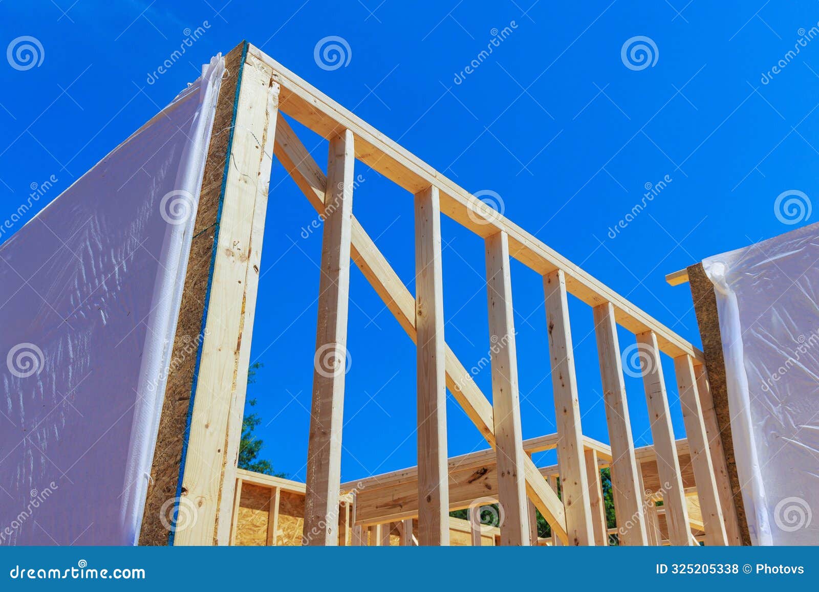 Frame for Support Beam Unfinished Interior Timber during Construction ...