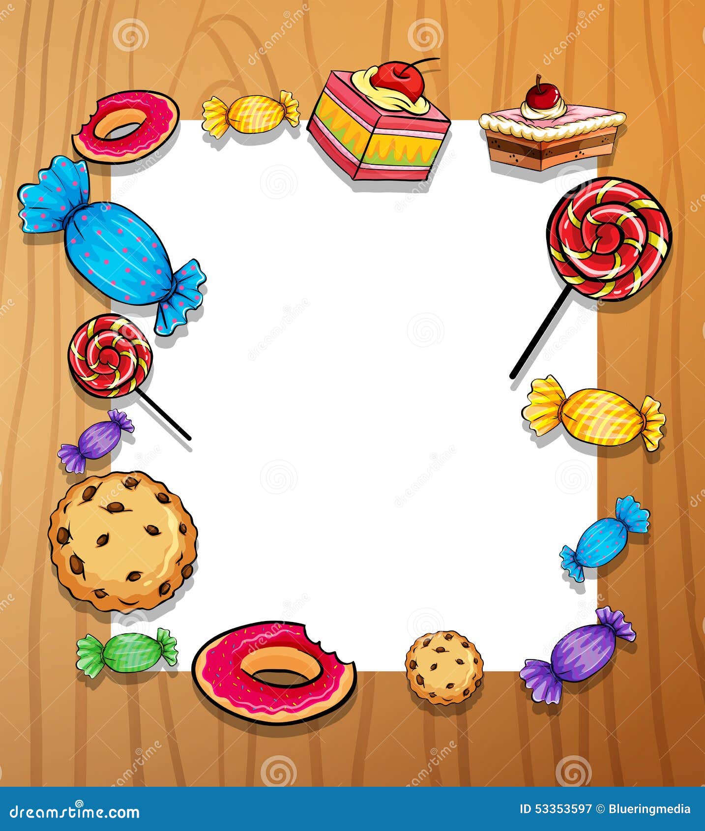 Frame stock vector. Illustration of food, delicious, border - 53353597